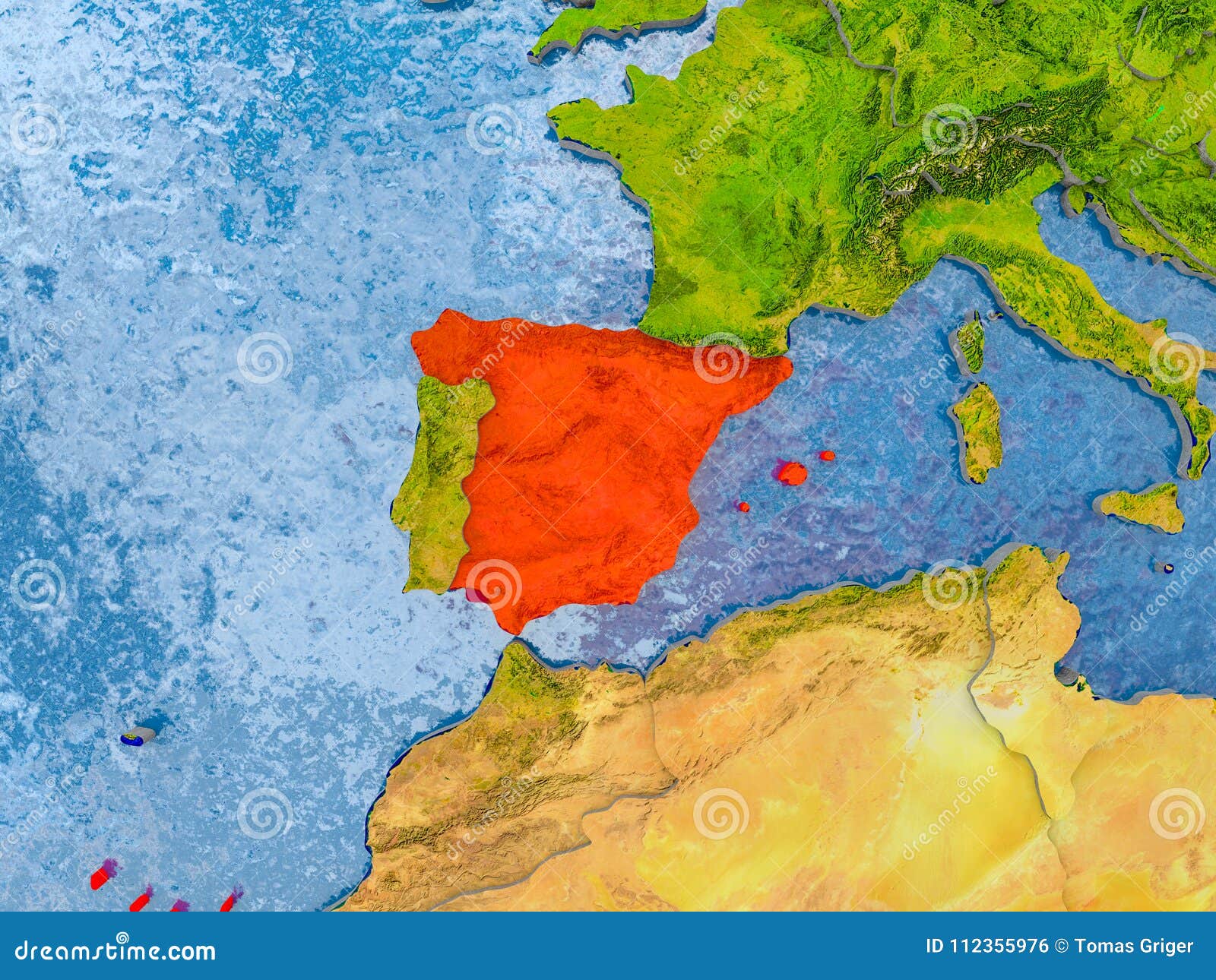 Mapa de Spain ilustração stock. Ilustração de geografia - 112355976
