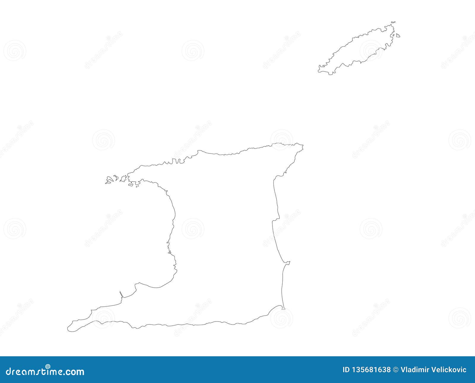 Mapa De Trindade E Tobago - República De Trinidade E Tobago Ilustração ...