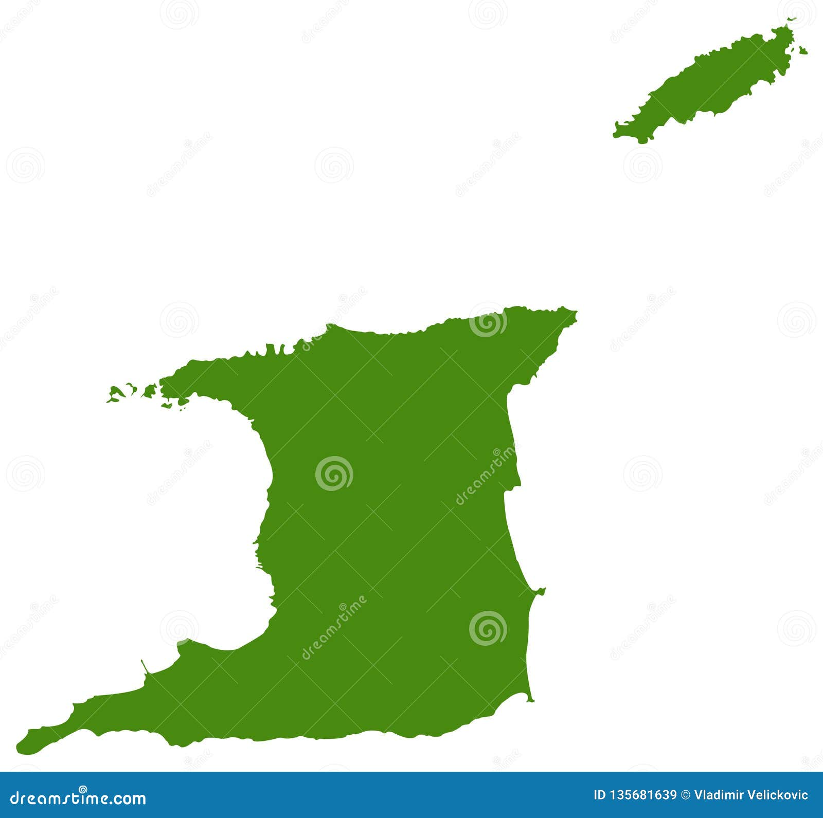 Mapa De Trindade E Tobago - República De Trinidade E Tobago Ilustração ...