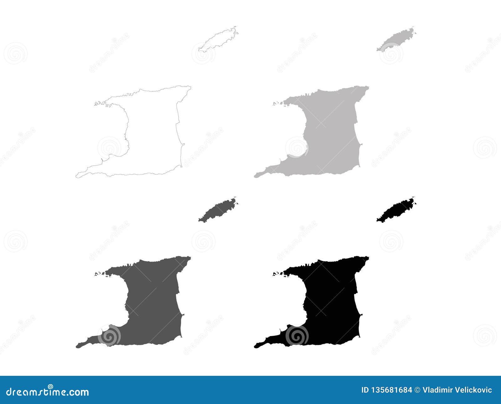 Mapa De Trindade E Tobago - República De Trinidade E Tobago Ilustração ...
