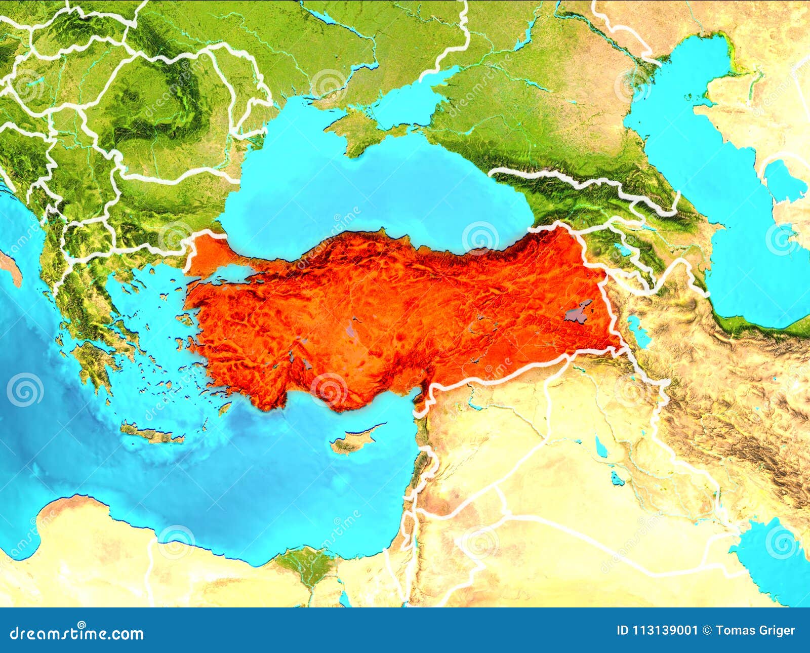 Mapa de Turquia ilustração stock. Ilustração de vermelho - 113139001