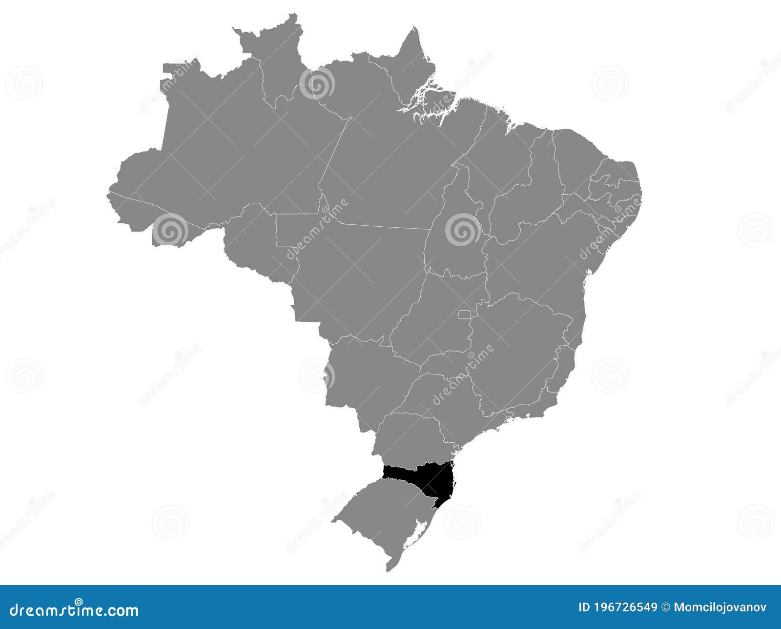 Mapa De Ubicación Del Estado De Santa Catarina Ilustración Del Vector