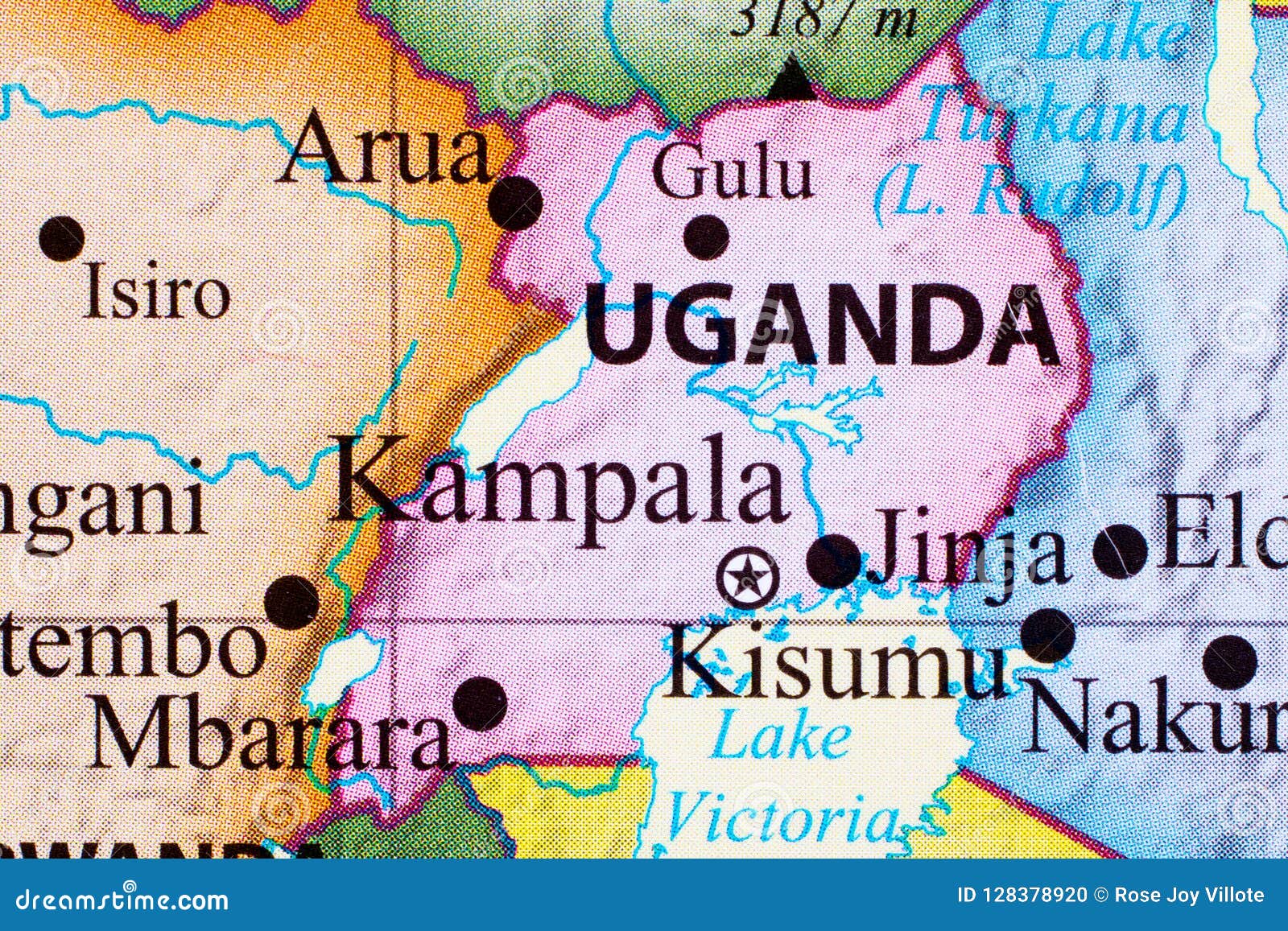 Mapa de Uganda foto de stock. Imagem de capital, destino - 128378920