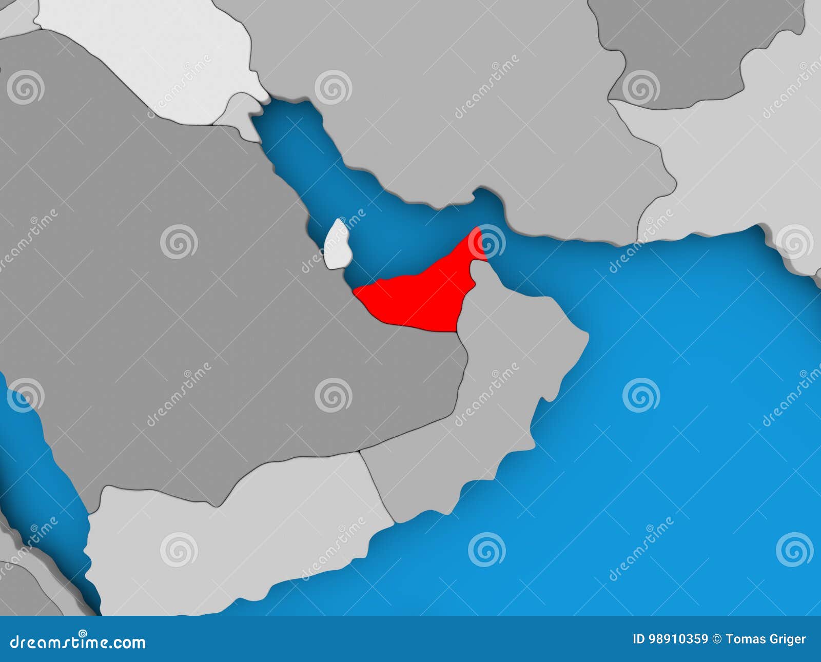 Mapa De United Arab Emirates Ilustração Stock - Ilustração de beira ...