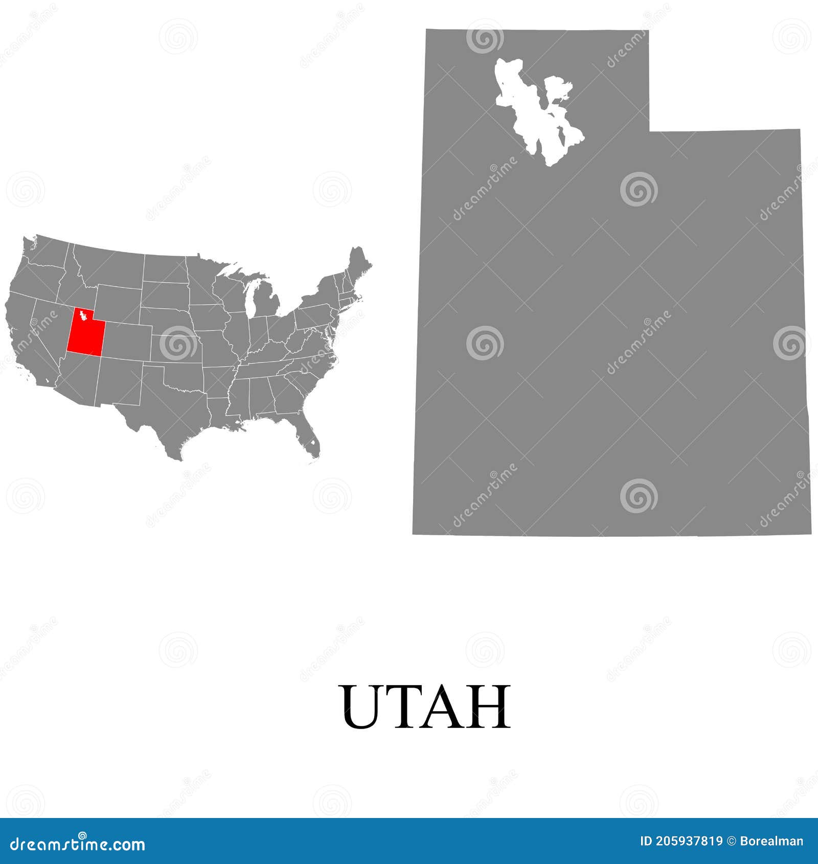 Mapa de utah ilustración del vector. Ilustración de vector - 205937819