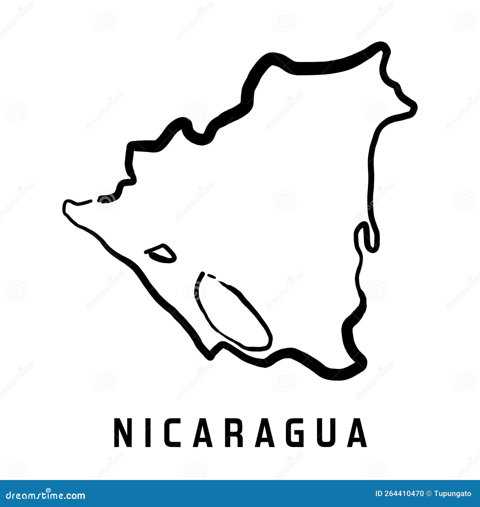 Mapa De Vector De Esquema Simple De Nicaragua Ilustración del Vector ...
