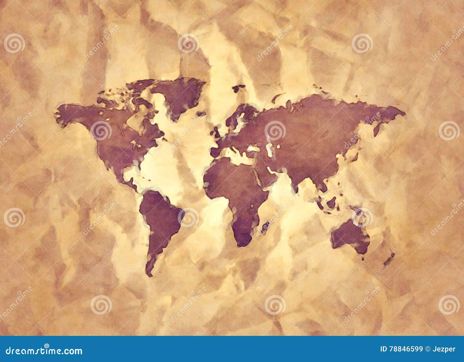 Mapa de Velho Mundo ilustração stock. Ilustração de decorativo - 78846599