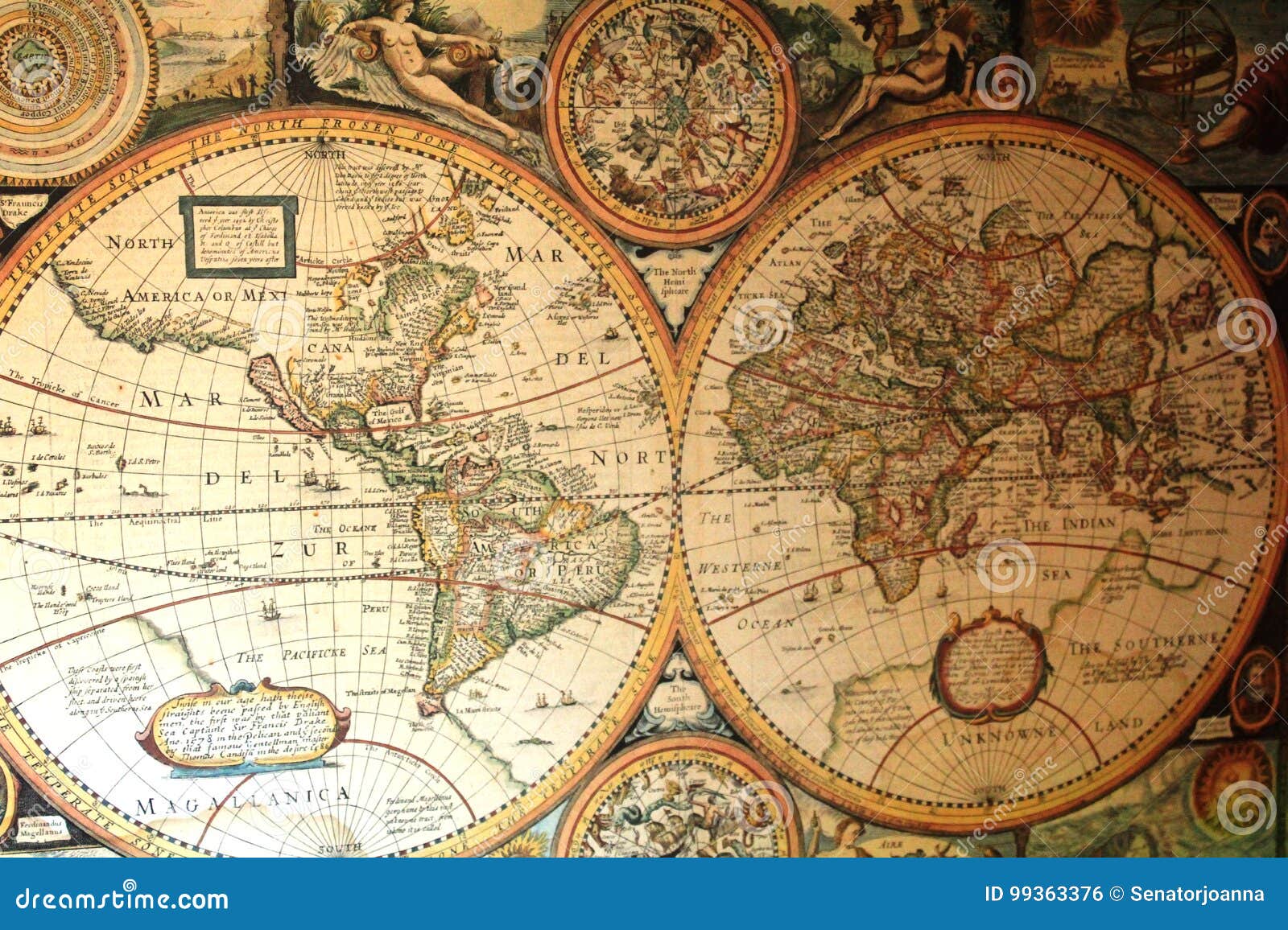 Mapa De Velho Mundo Nos Hemisférios Foto Editorial - Imagem de fundo ...