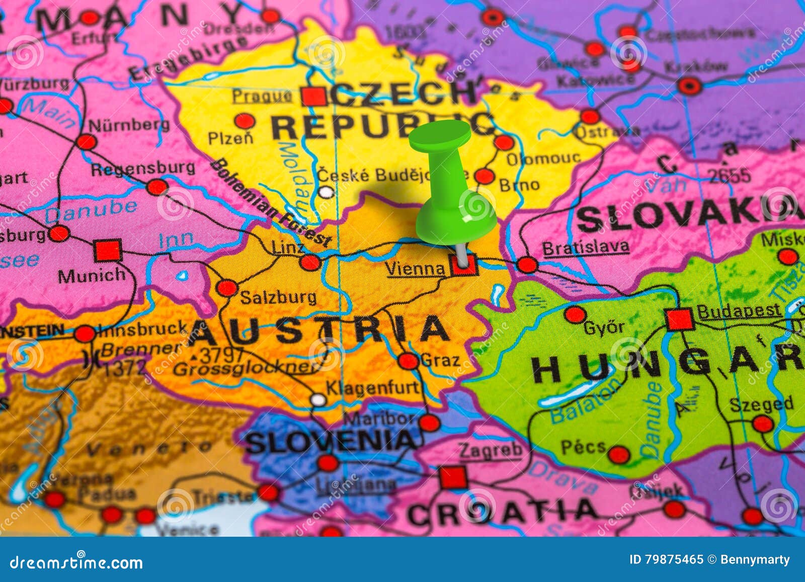 Mapa de Viena Áustria imagem de stock. Imagem de lugar - 79875465