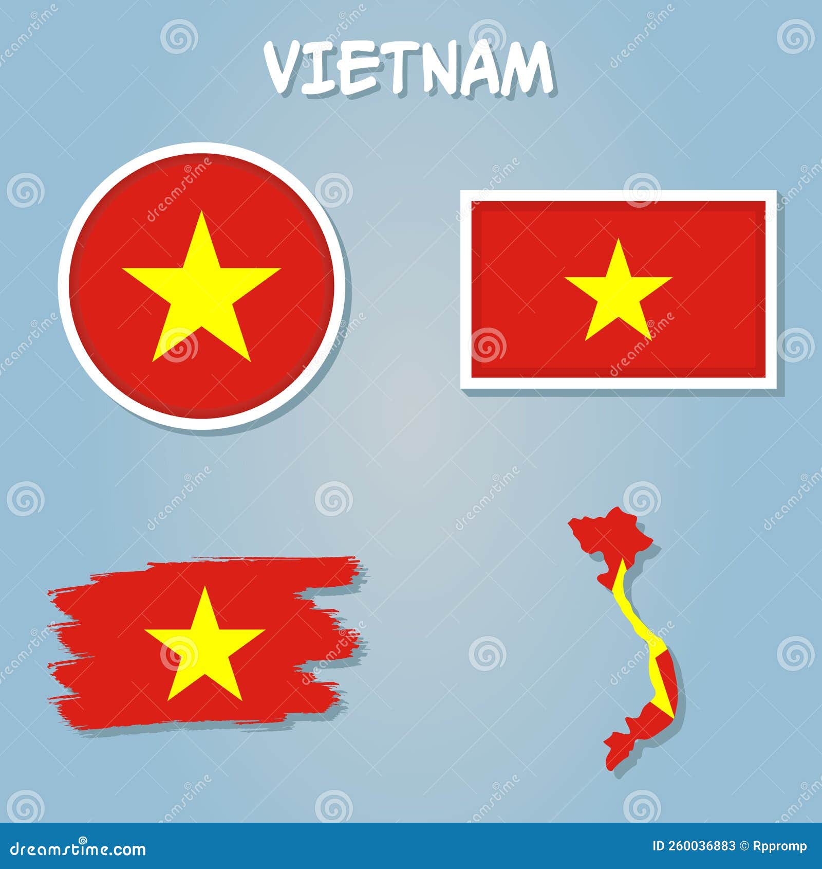 Mapa De Vietnam Con Bandera Aislada En Fondo Azul Ilustración Del
