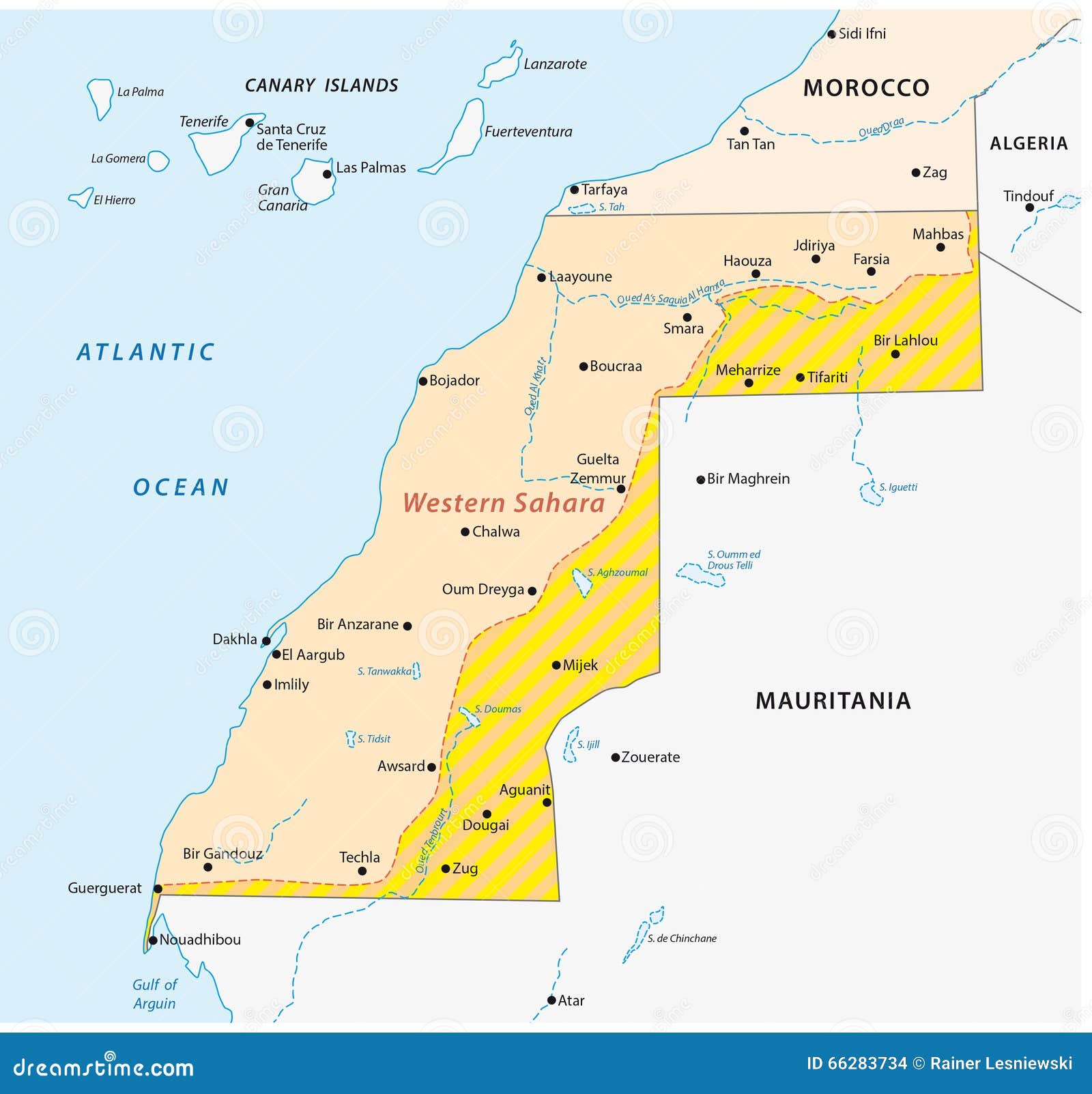 Mapa de Western Sahara ilustração stock. Ilustração de ocidental - 66283734