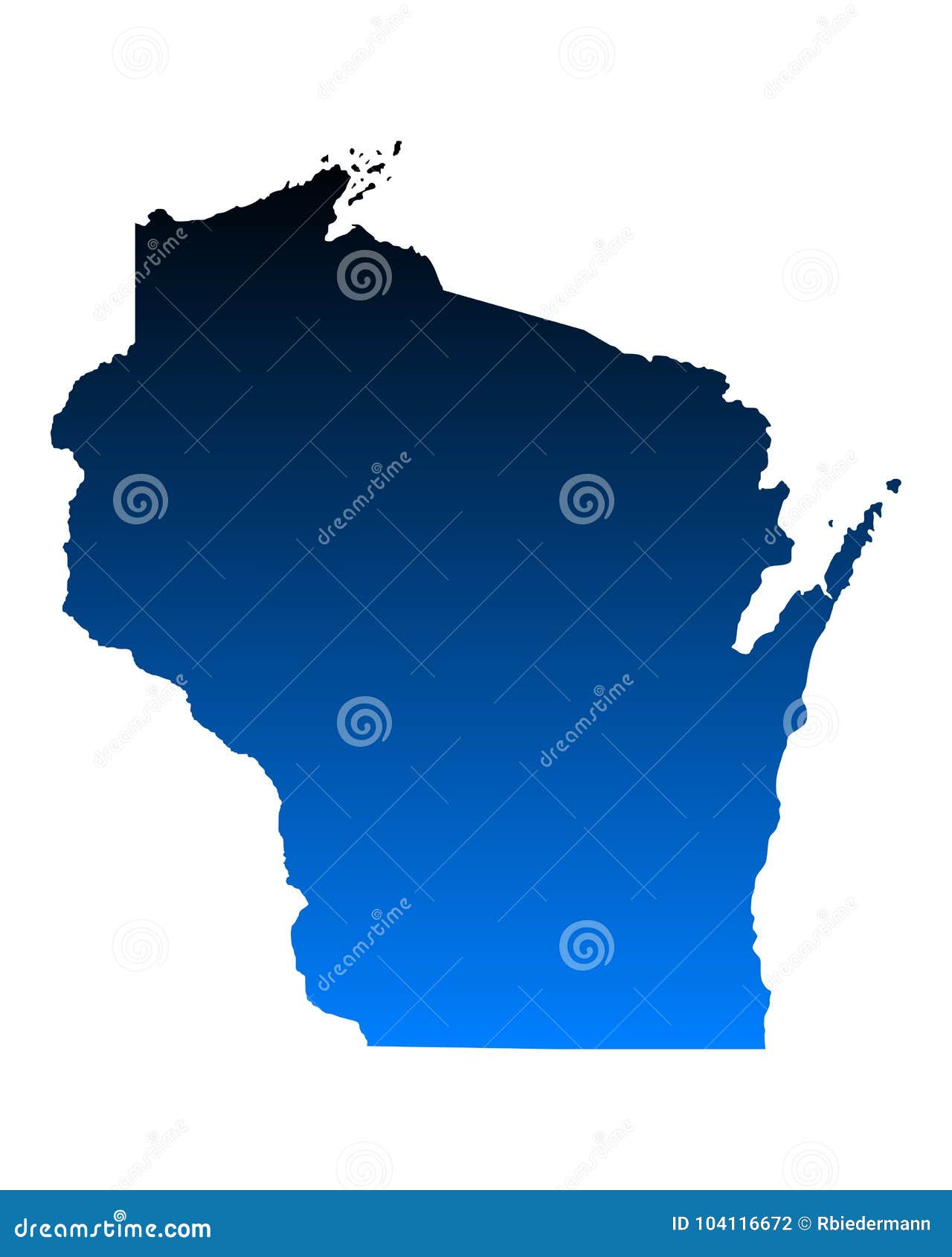 Mapa de Wisconsin ilustración del vector. Ilustración de estados ...