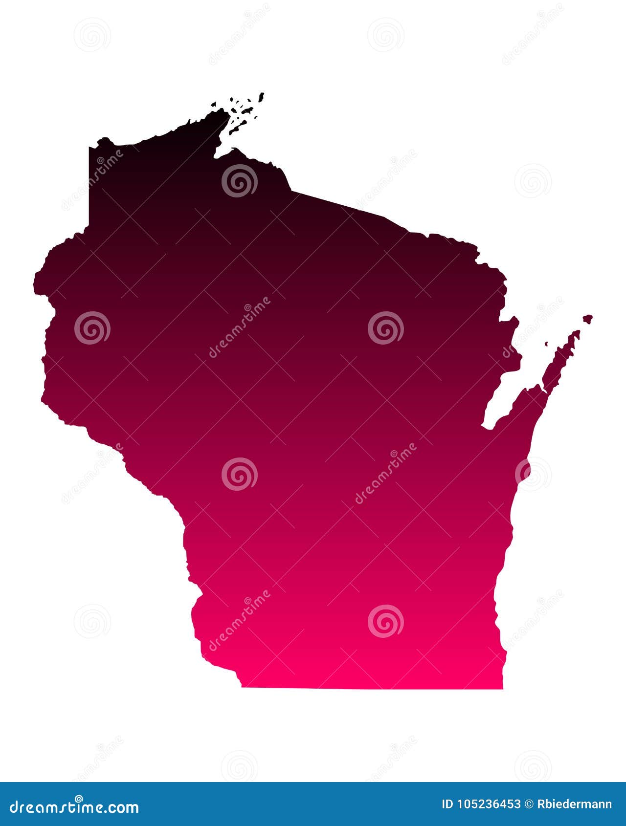 Mapa de Wisconsin ilustración del vector. Ilustración de fondo - 105236453