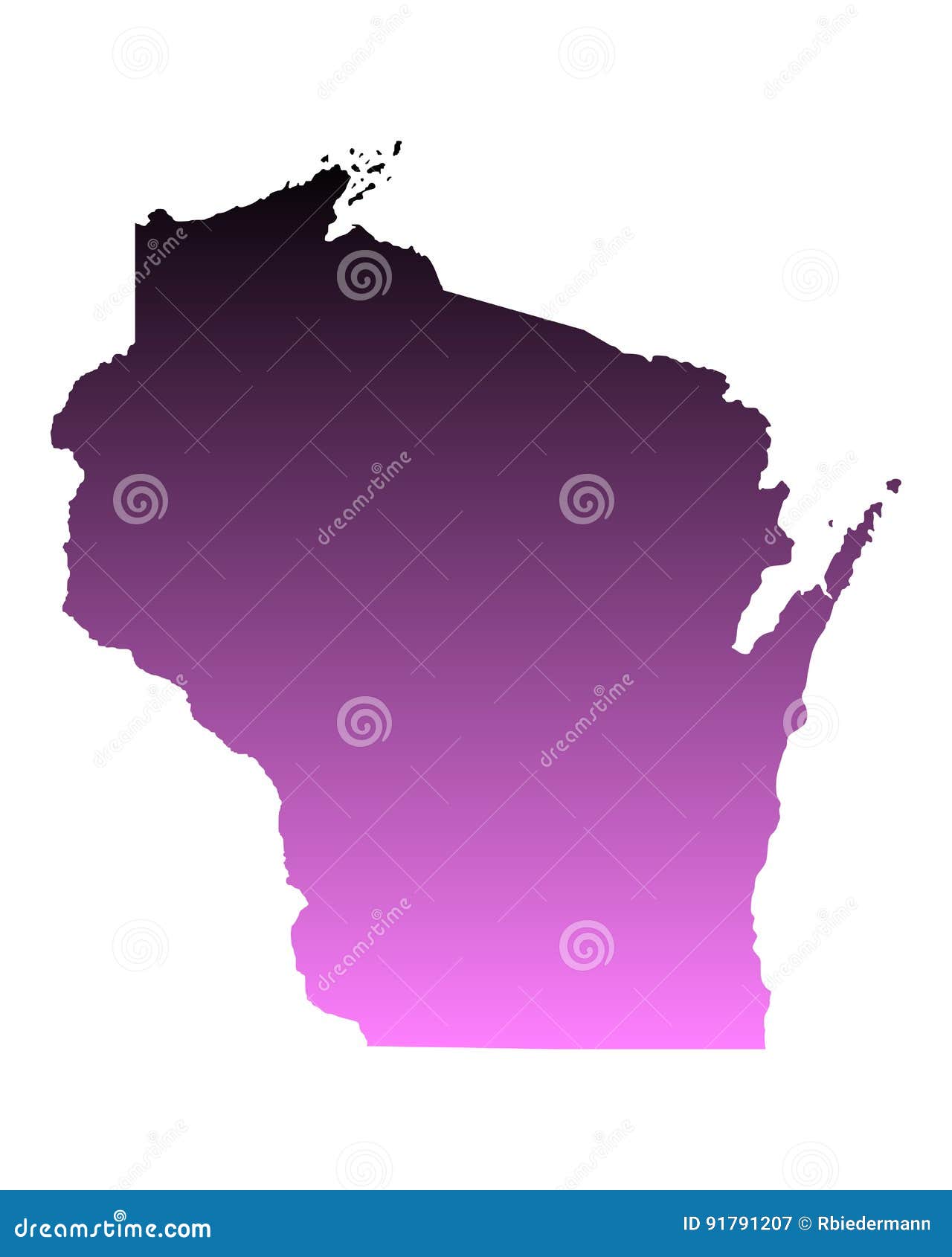 Mapa de Wisconsin ilustración del vector. Ilustración de america - 91791207