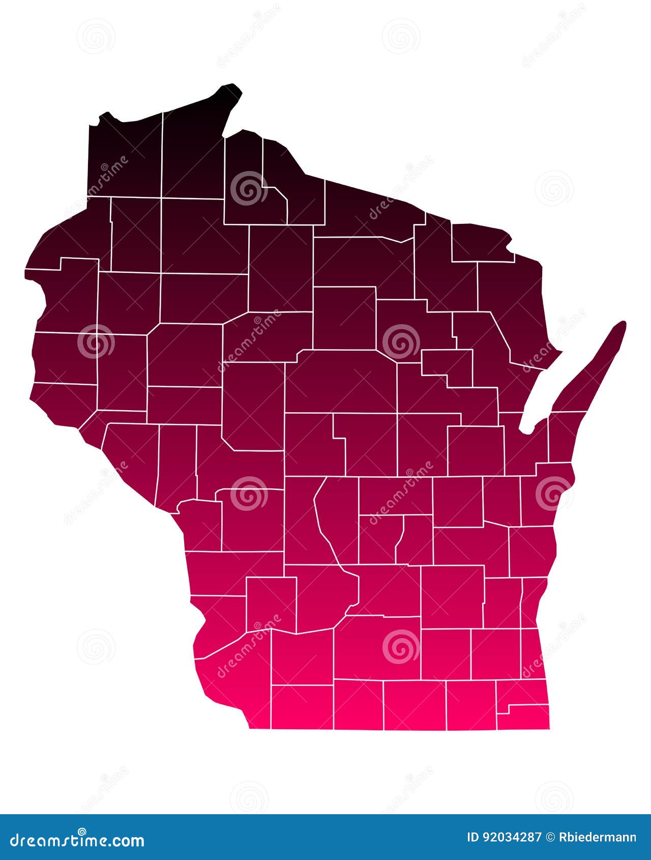 Mapa de Wisconsin ilustração do vetor. Ilustração de contorno - 92034287