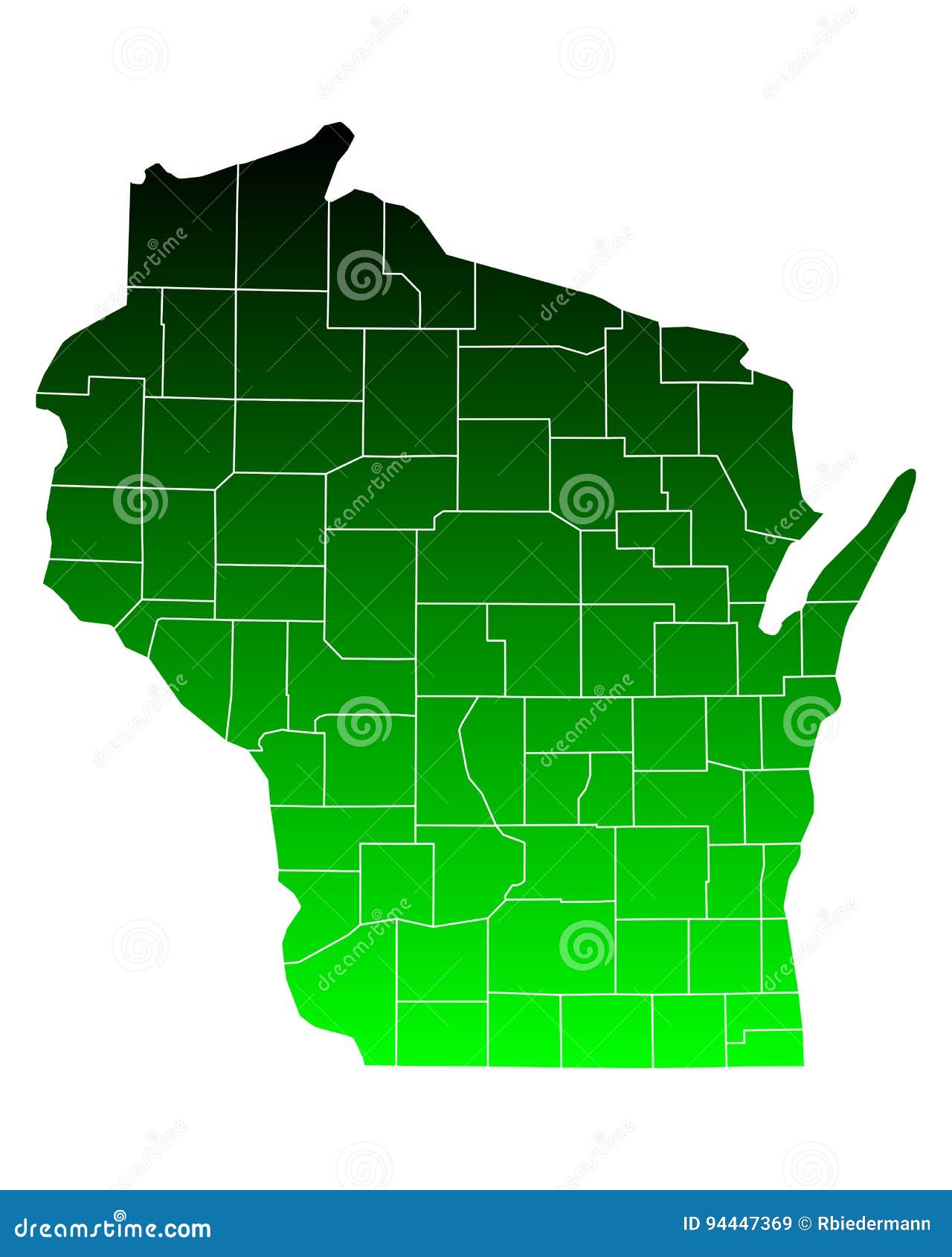 Mapa de Wisconsin ilustración del vector. Ilustración de contorno ...