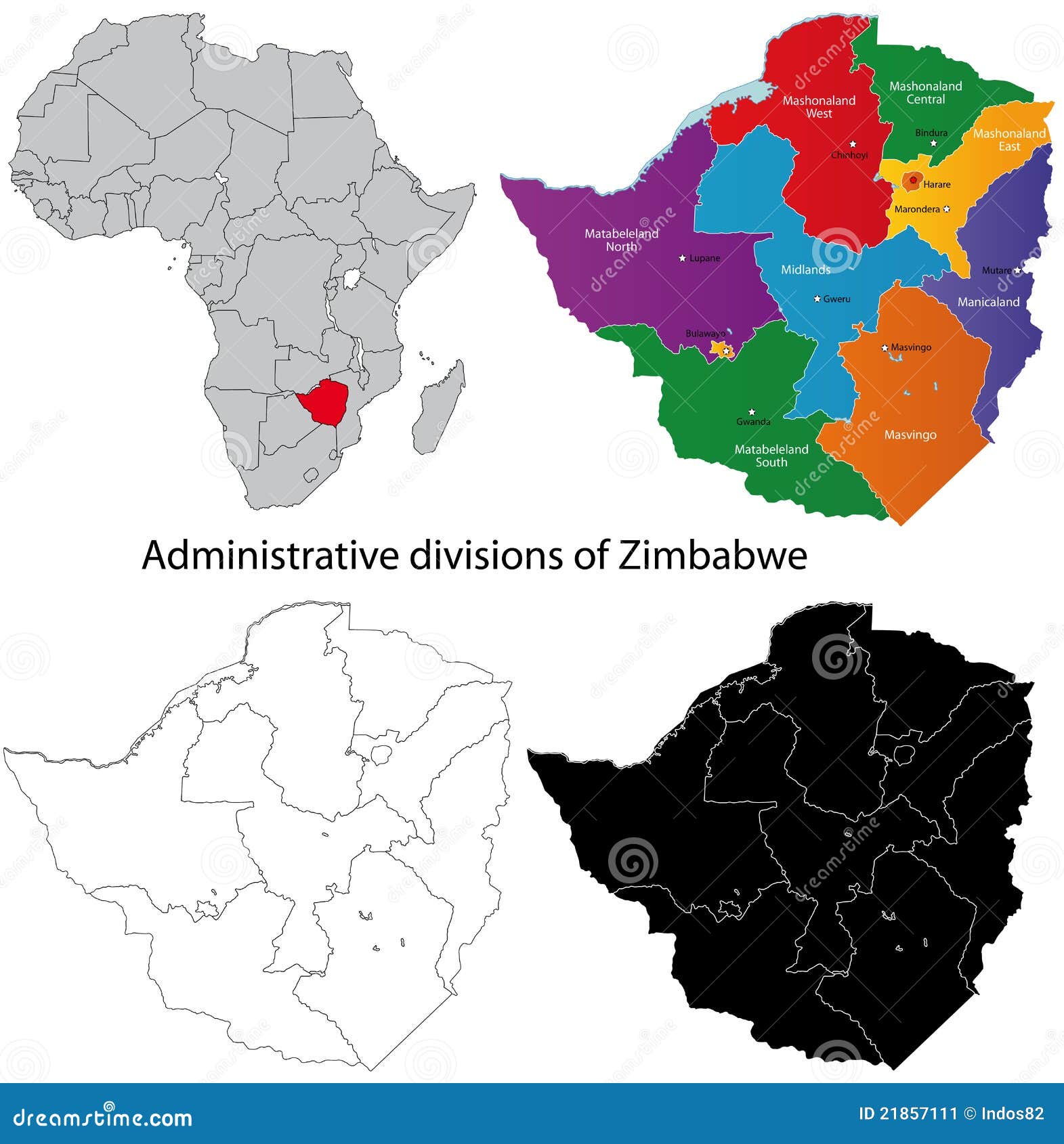 Mapa de Zimbabwe ilustração do vetor. Ilustração de africano - 21857111