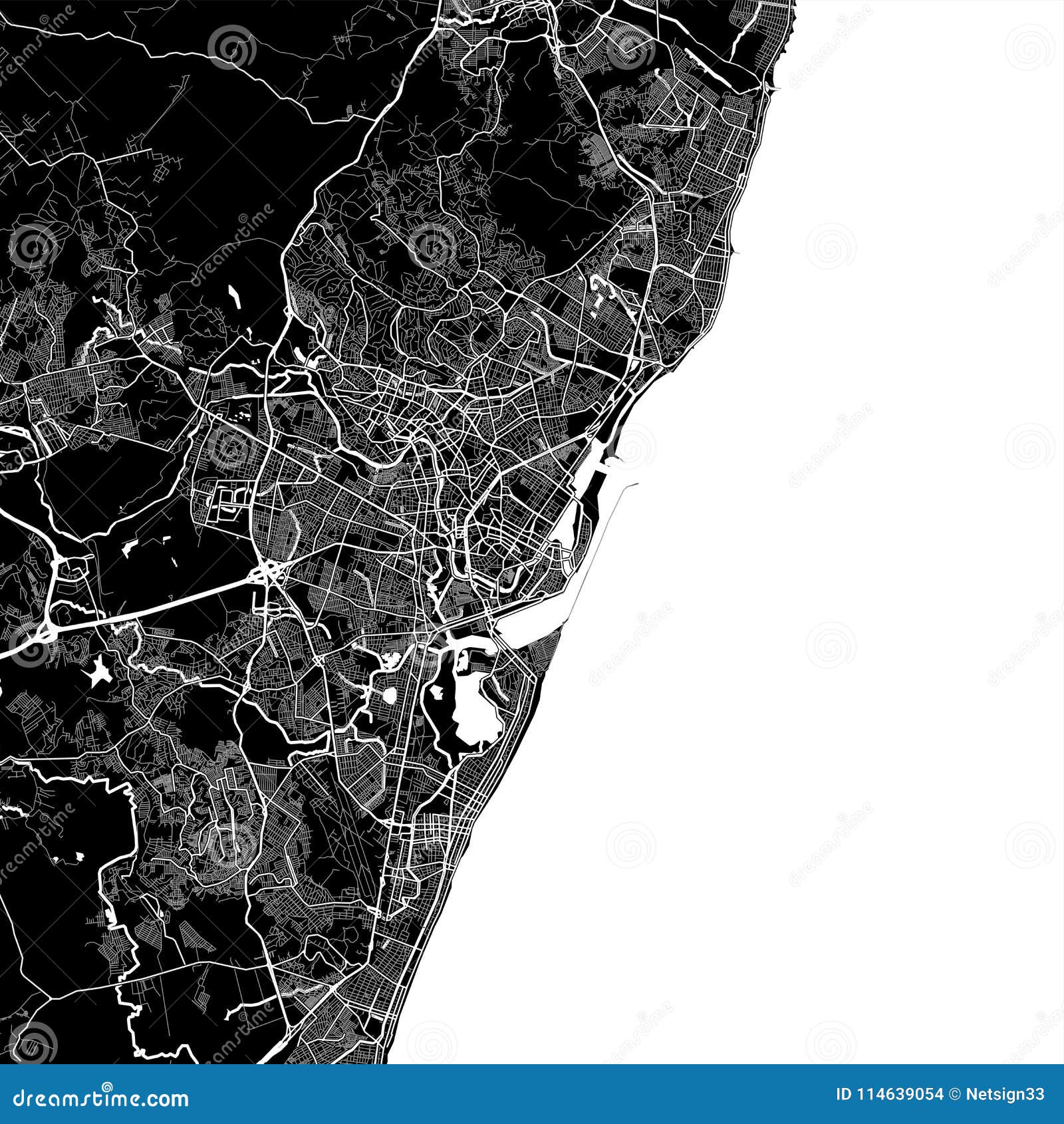 Mapa Del área De Recife, El Brasil Ilustración del Vector - Ilustración ...