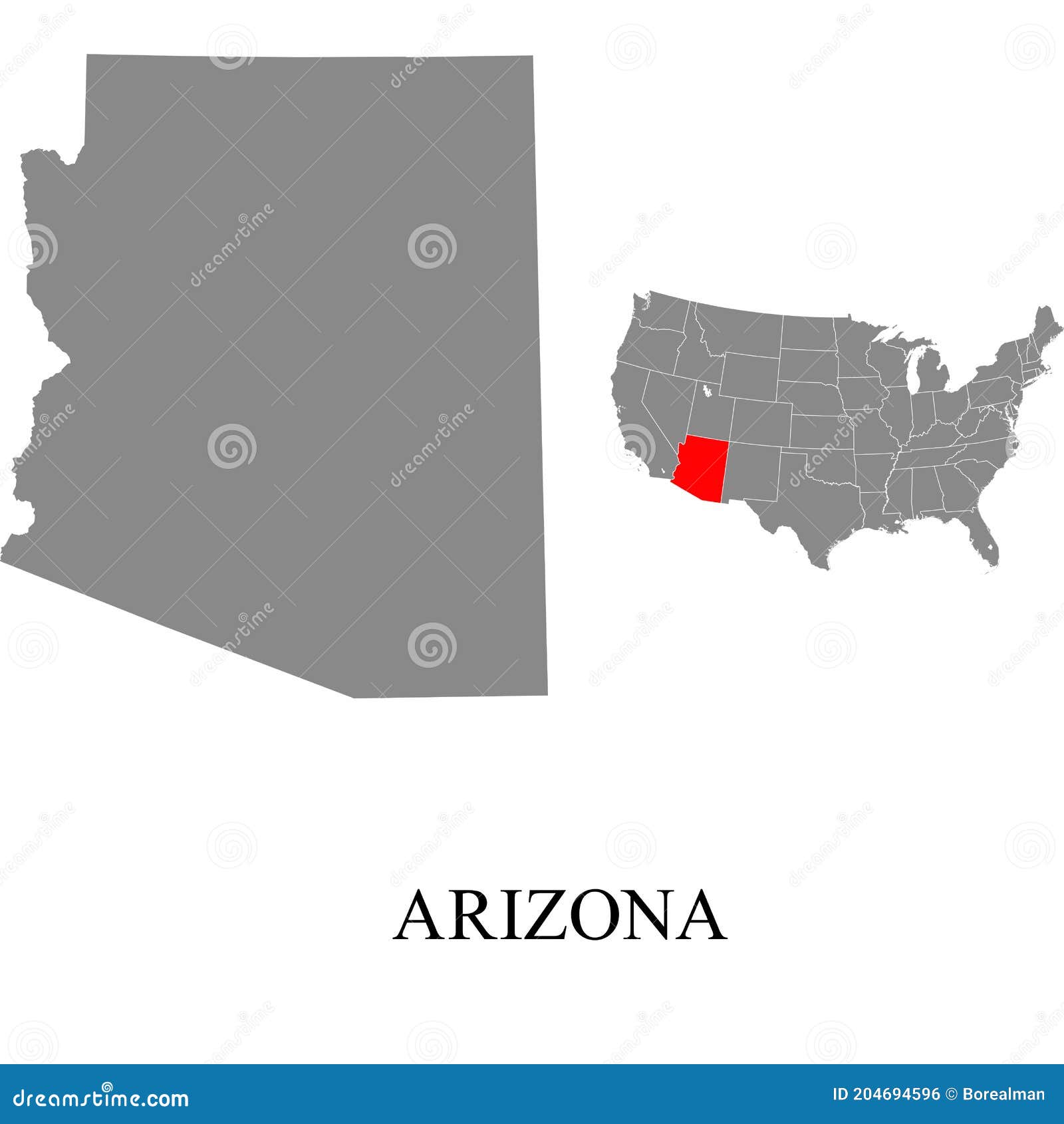 Mapa del arizona ilustración del vector. Ilustración de america - 204694596