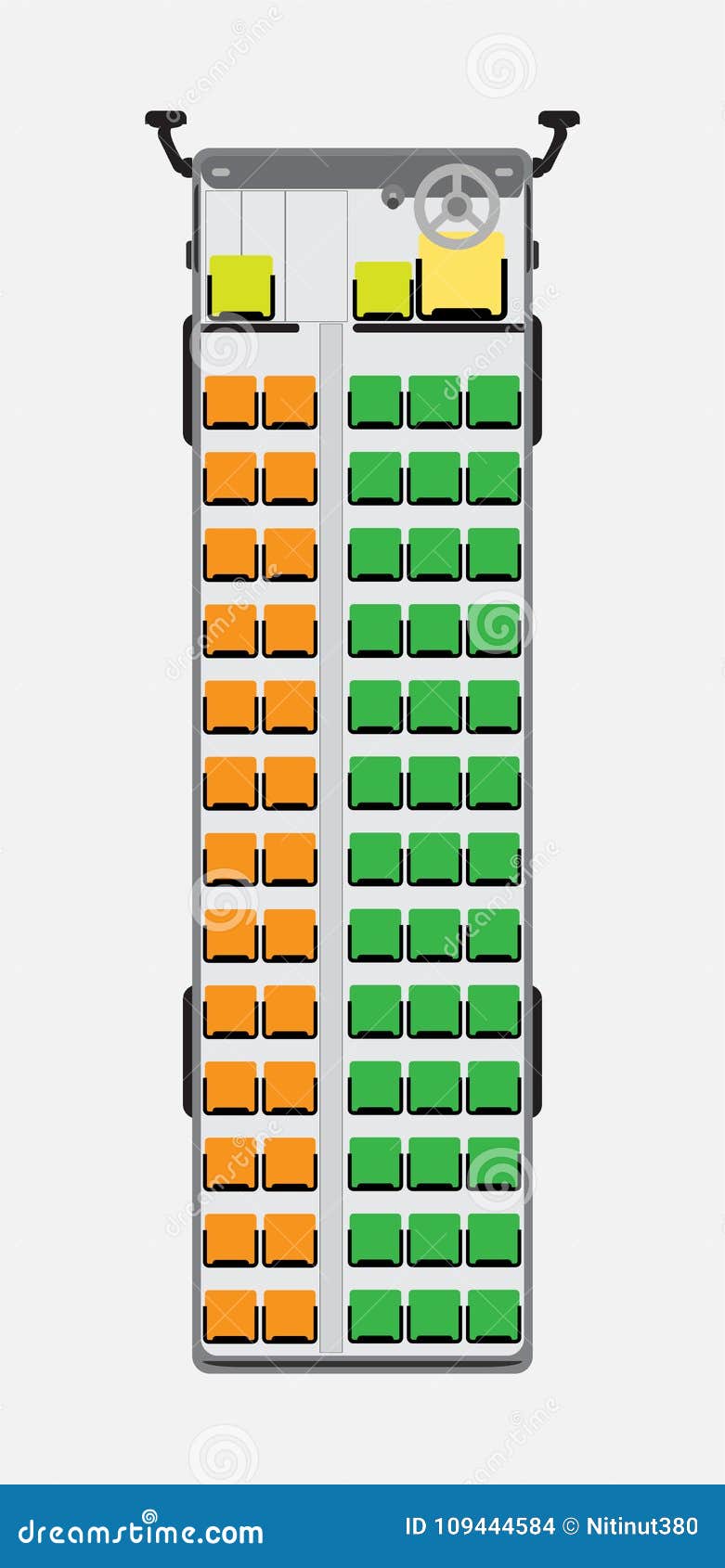 Mapa Del Asiento Del Autobús De La Puerta De Front Open Stock de ...