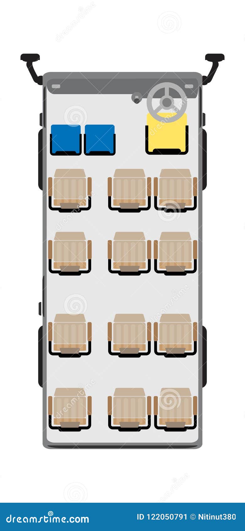 Mapa Del Asiento Del Autobús De Mini Passenger Ilustración del Vector ...