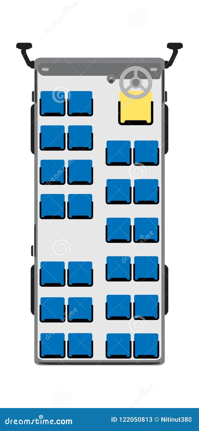 Mapa Del Asiento Del Autobús De Mini Passenger Stock de ilustración ...