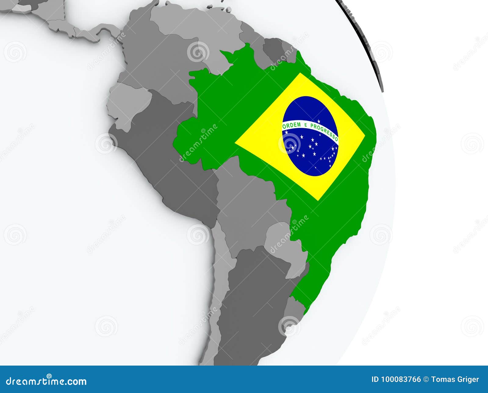 Mapa Del Brasil Con La Bandera Stock de ilustración - Ilustración de ...