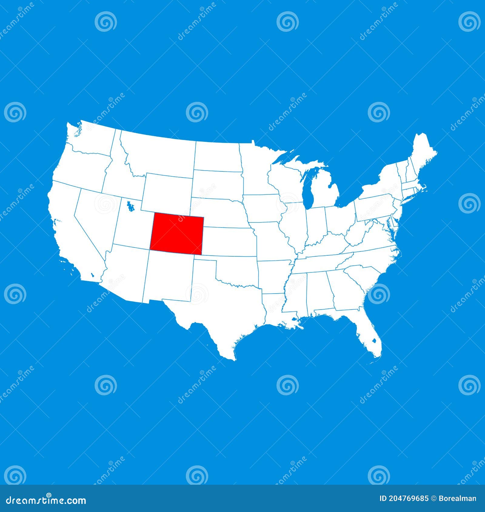 Mapa del colorado ilustración del vector. Ilustración de fondo - 204769685