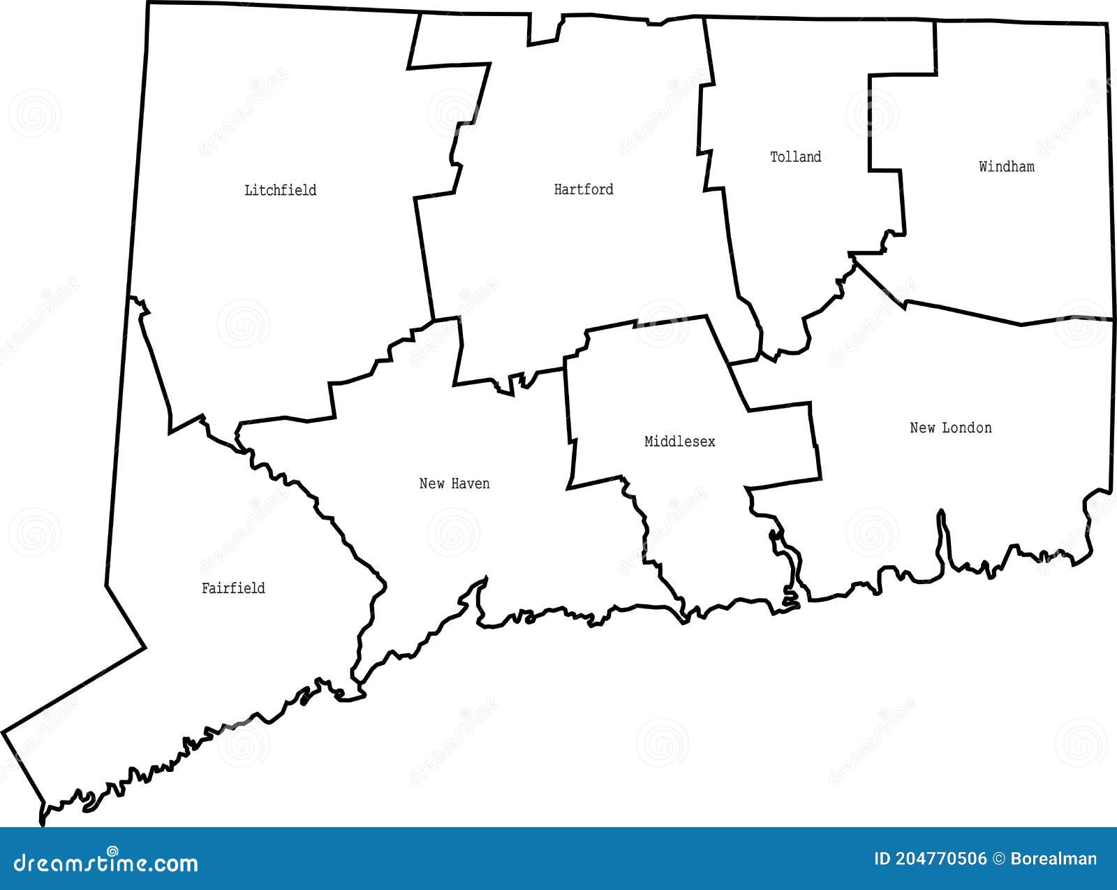 Mapa del connecticut ilustración del vector. Ilustración de estados ...