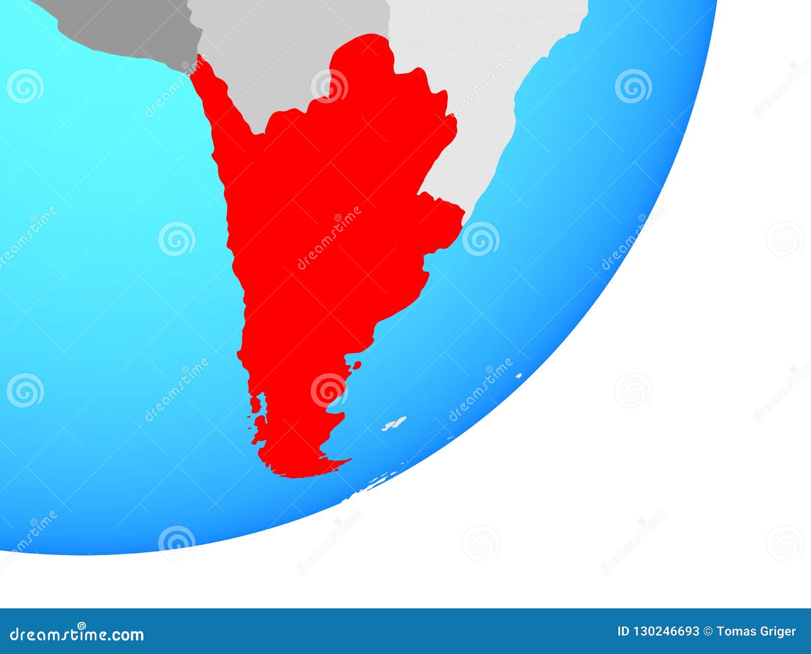 Mapa Del Cono Sur En El Globo Stock de ilustración - Ilustración de ...