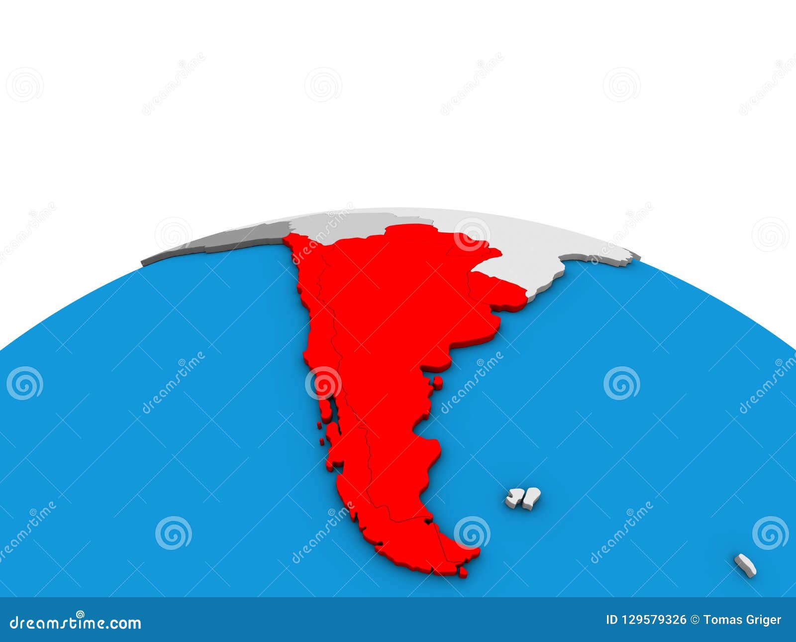Mapa Del Cono Sur En El Globo 3D Stock de ilustración - Ilustración de ...
