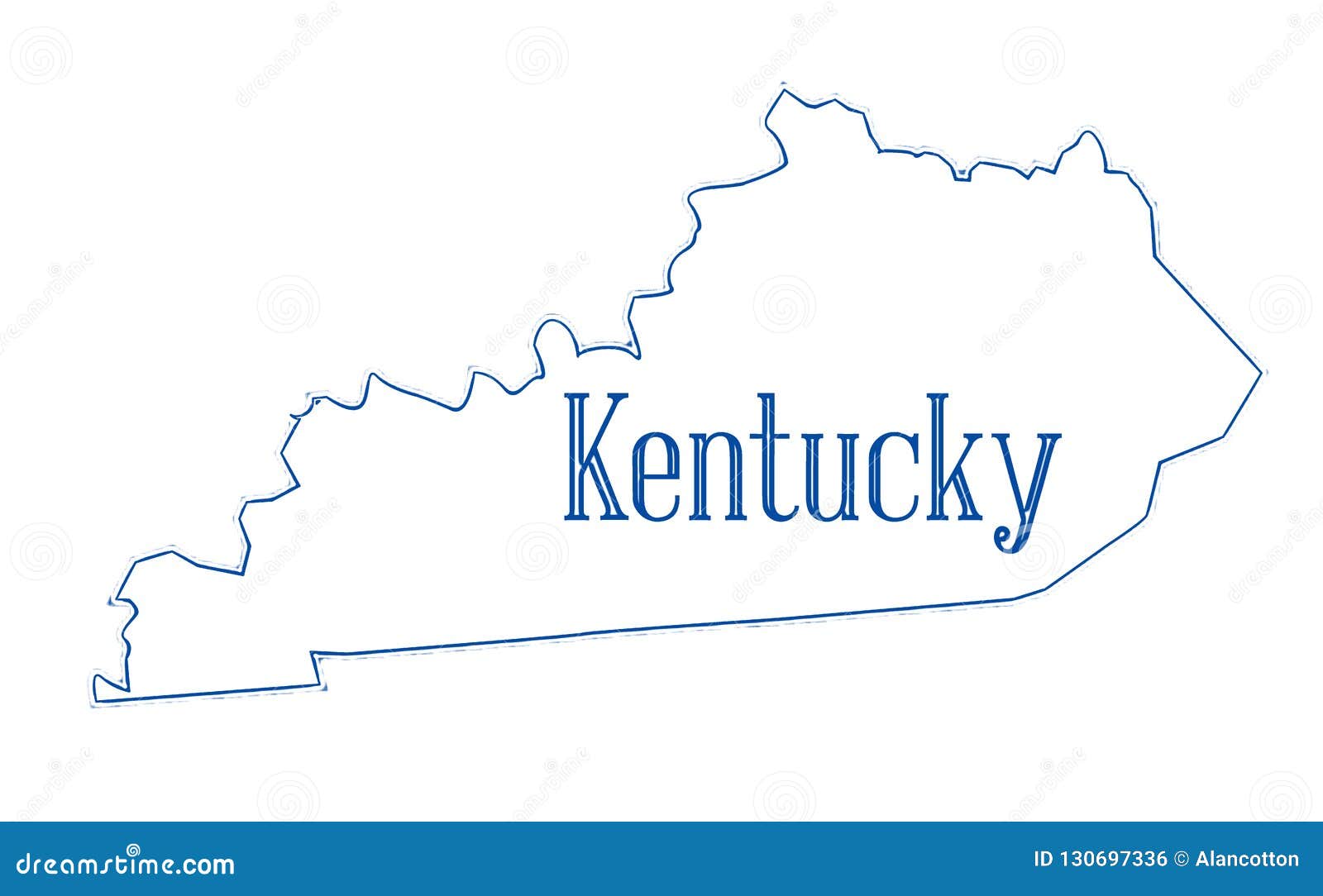Mapa Del Esquema Del Estado De Kentucky Stock de ilustración ...