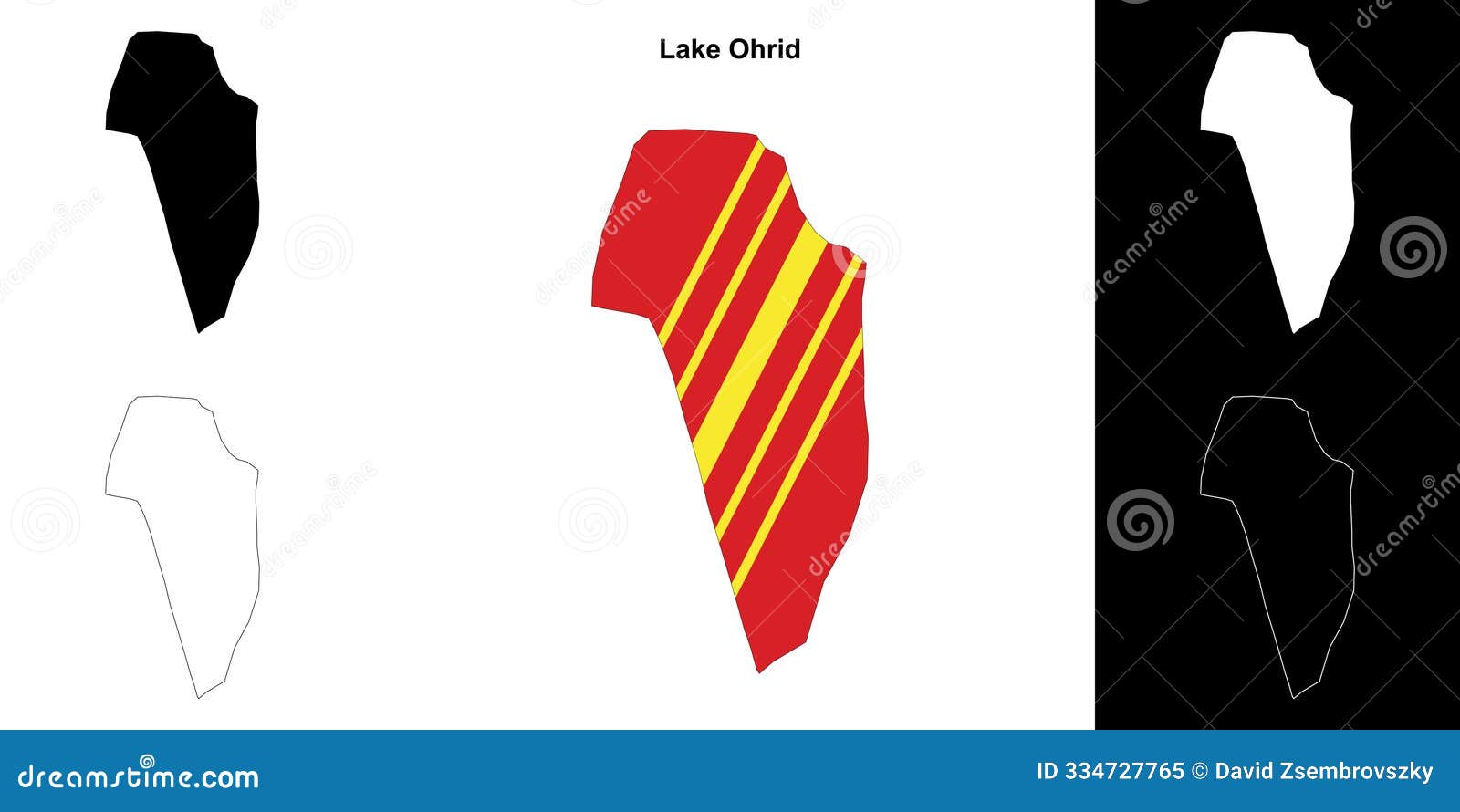 Mapa Del Esquema Del Lago Ohrid Ilustración del Vector - Ilustración de ...