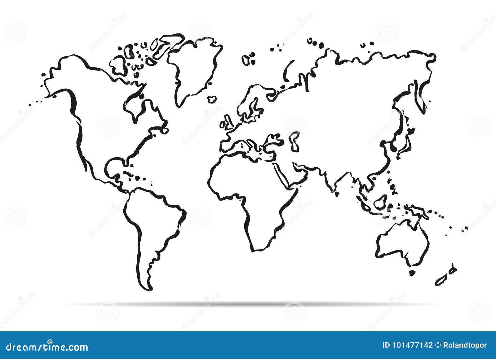Mapa Del Esquema Del Mundo Ilustración Del Vector Stock de ilustración ...