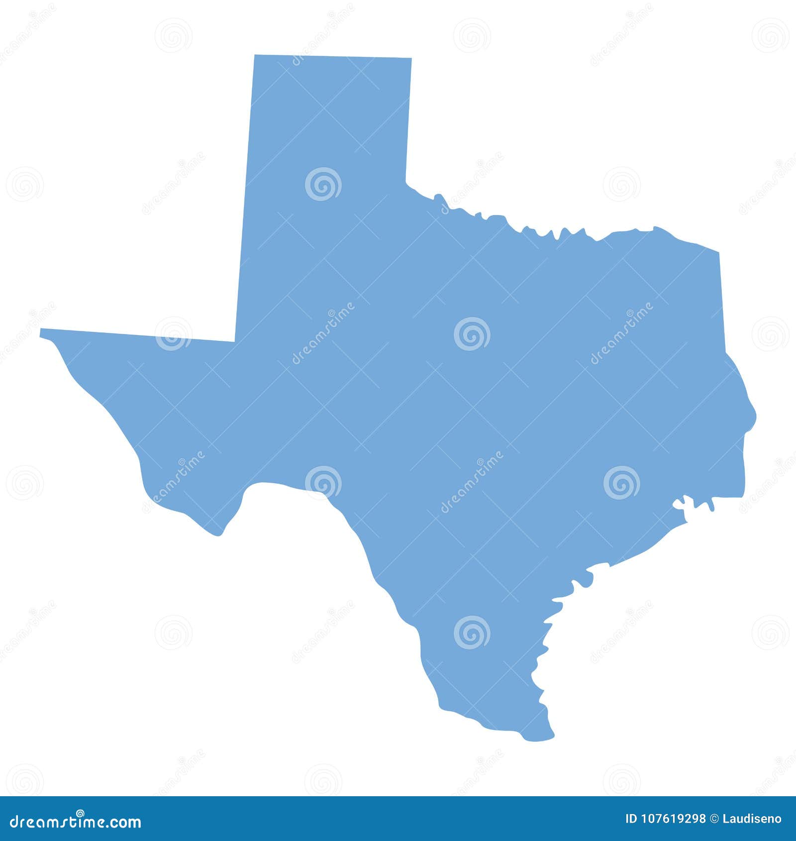 Mapa del estado de Tejas ilustración del vector. Ilustración de azul ...