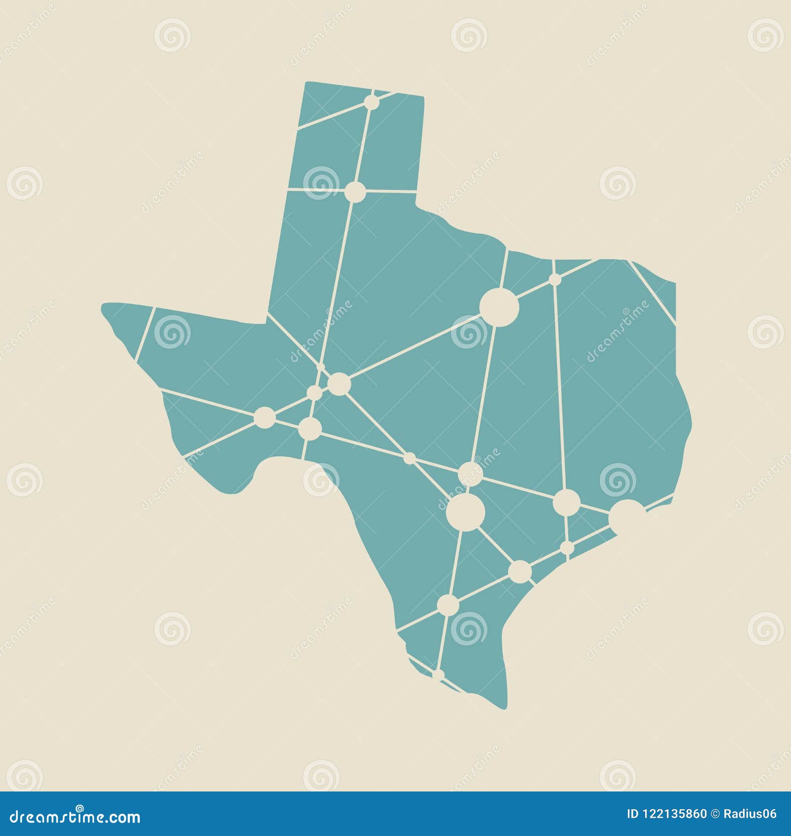 Mapa del estado de Tejas ilustración del vector. Ilustración de estados ...