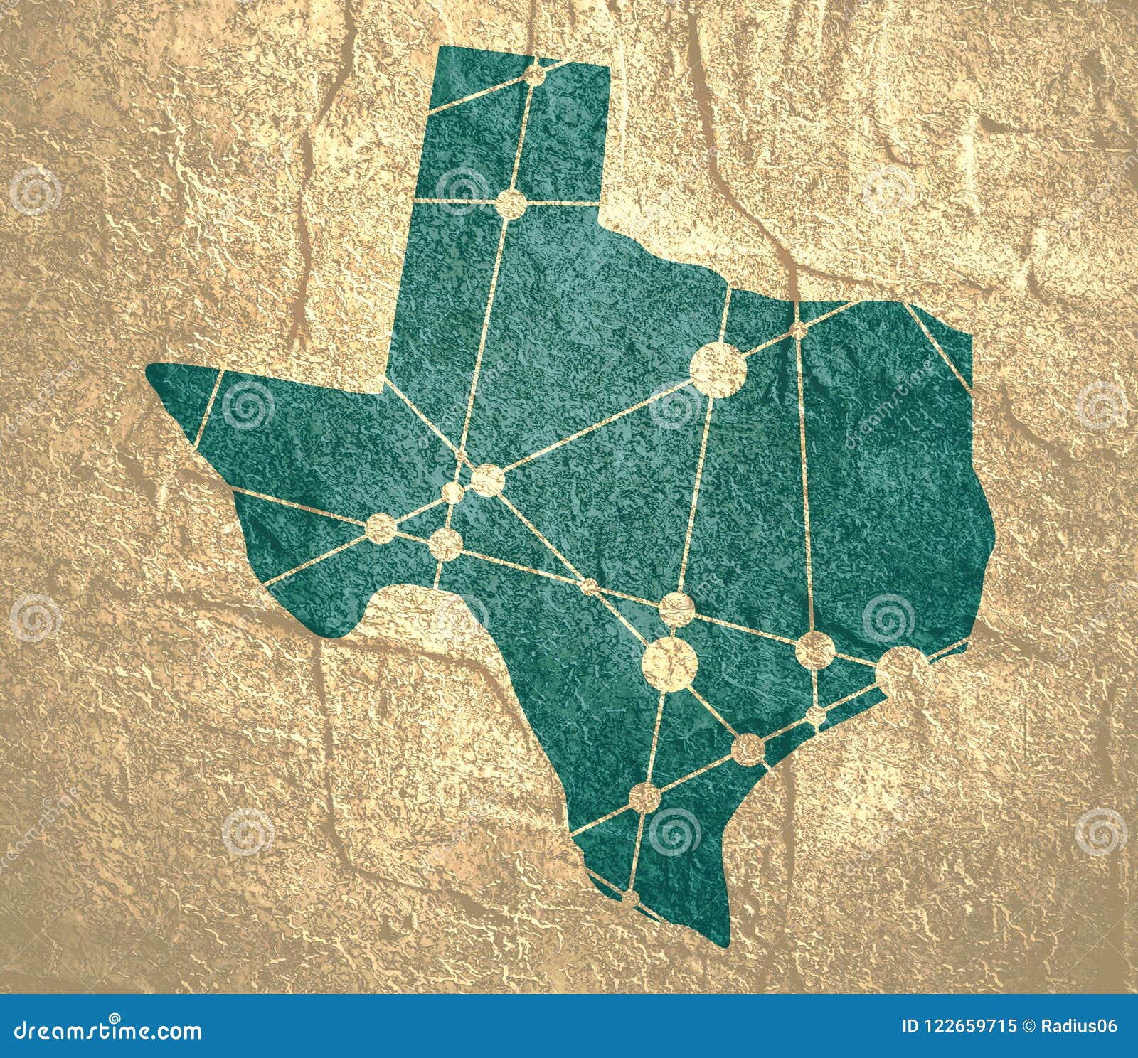 Mapa del estado de Tejas stock de ilustración. Ilustración de ...