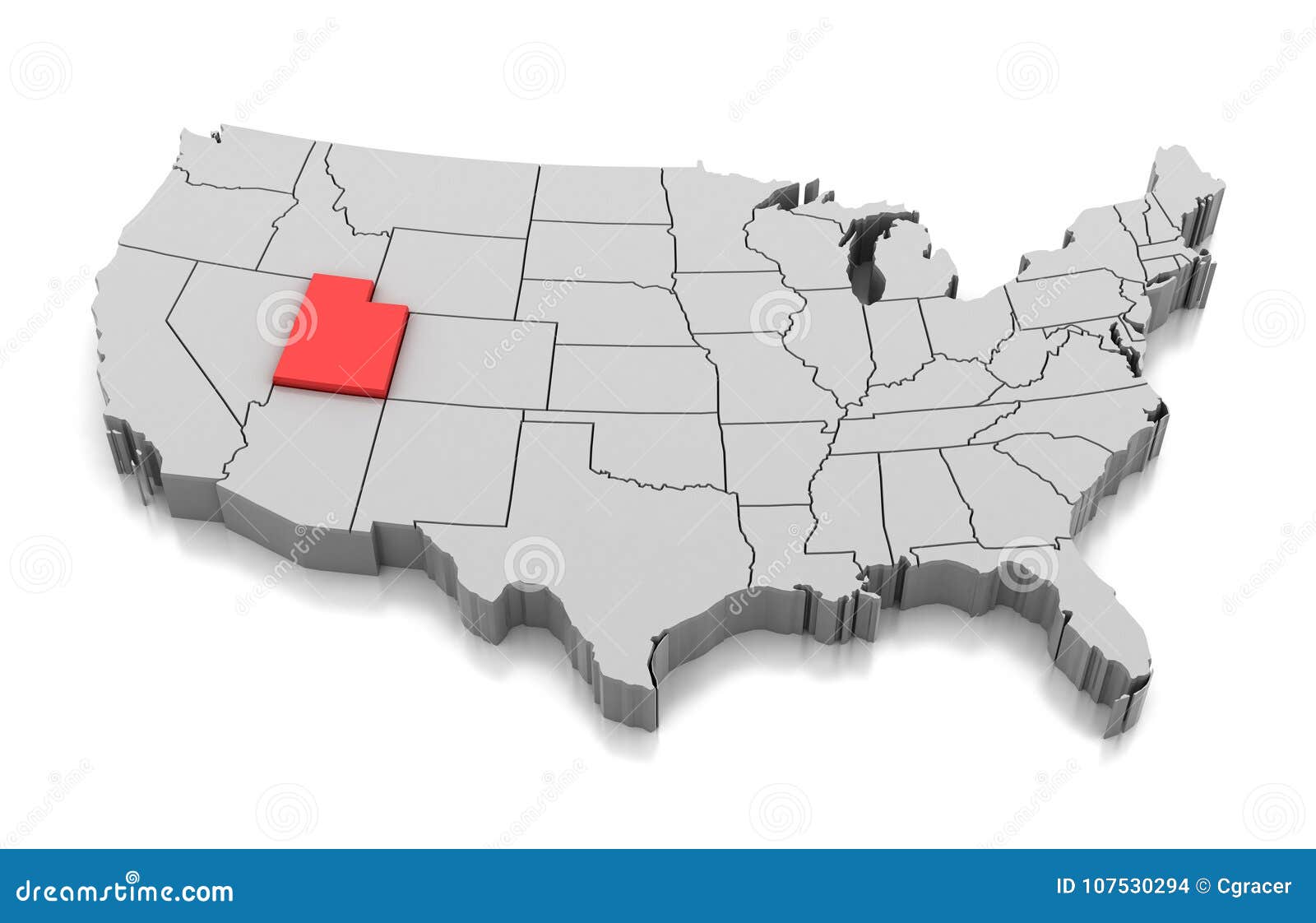Mapa Del Estado De Utah, Los E.E.U.U. Stock de ilustración ...