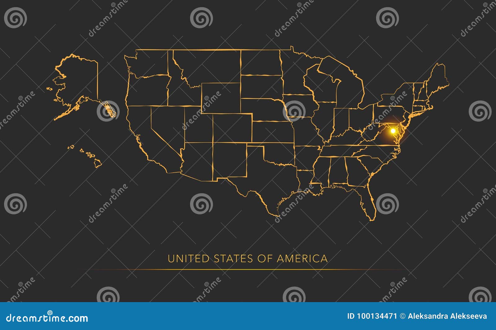 Mapa Del Golden State, Fondo Del Vector De Los E.E.U.U. Ilustración del ...