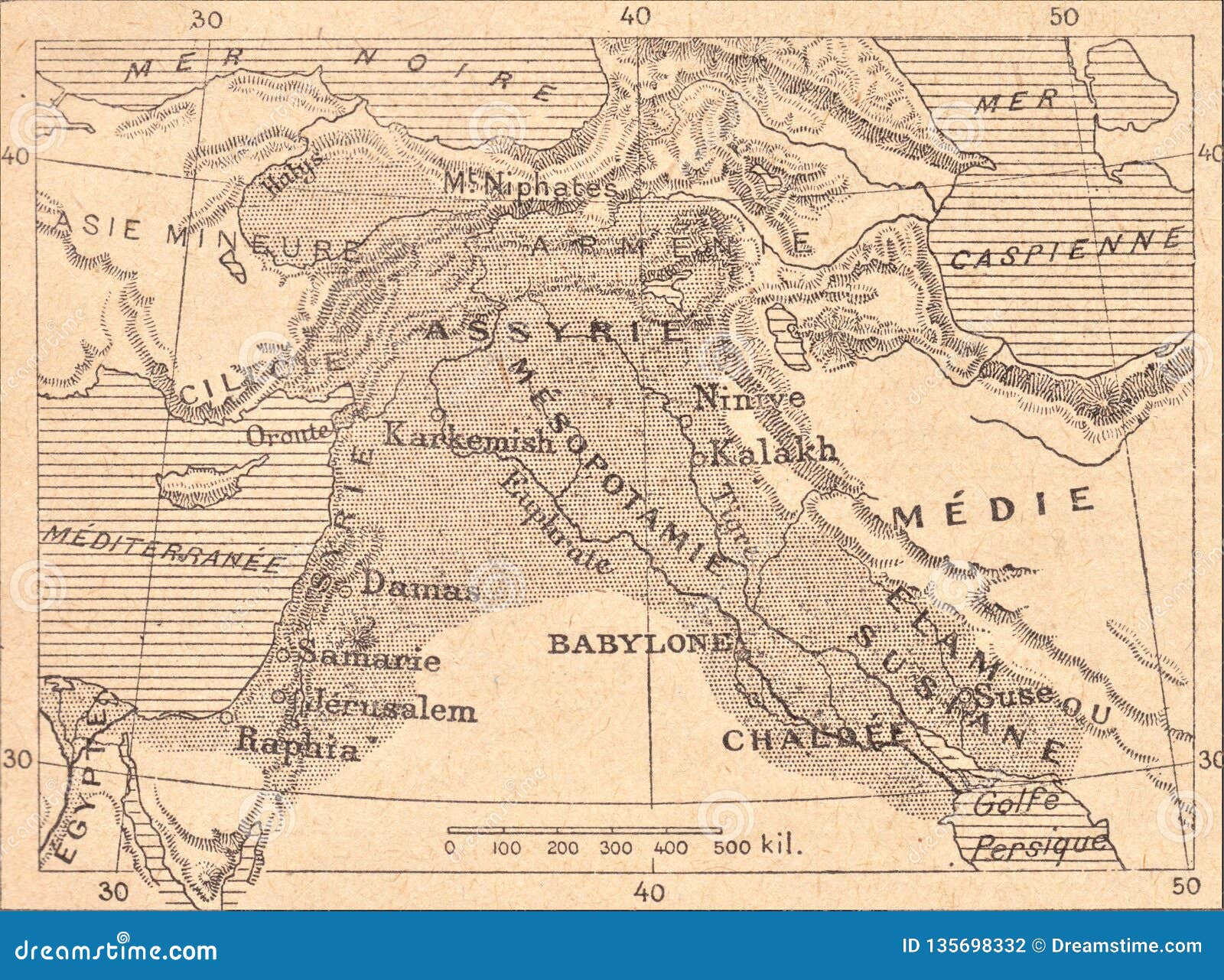 Mapa del imperio asirio stock de ilustración. Ilustración de armenia ...
