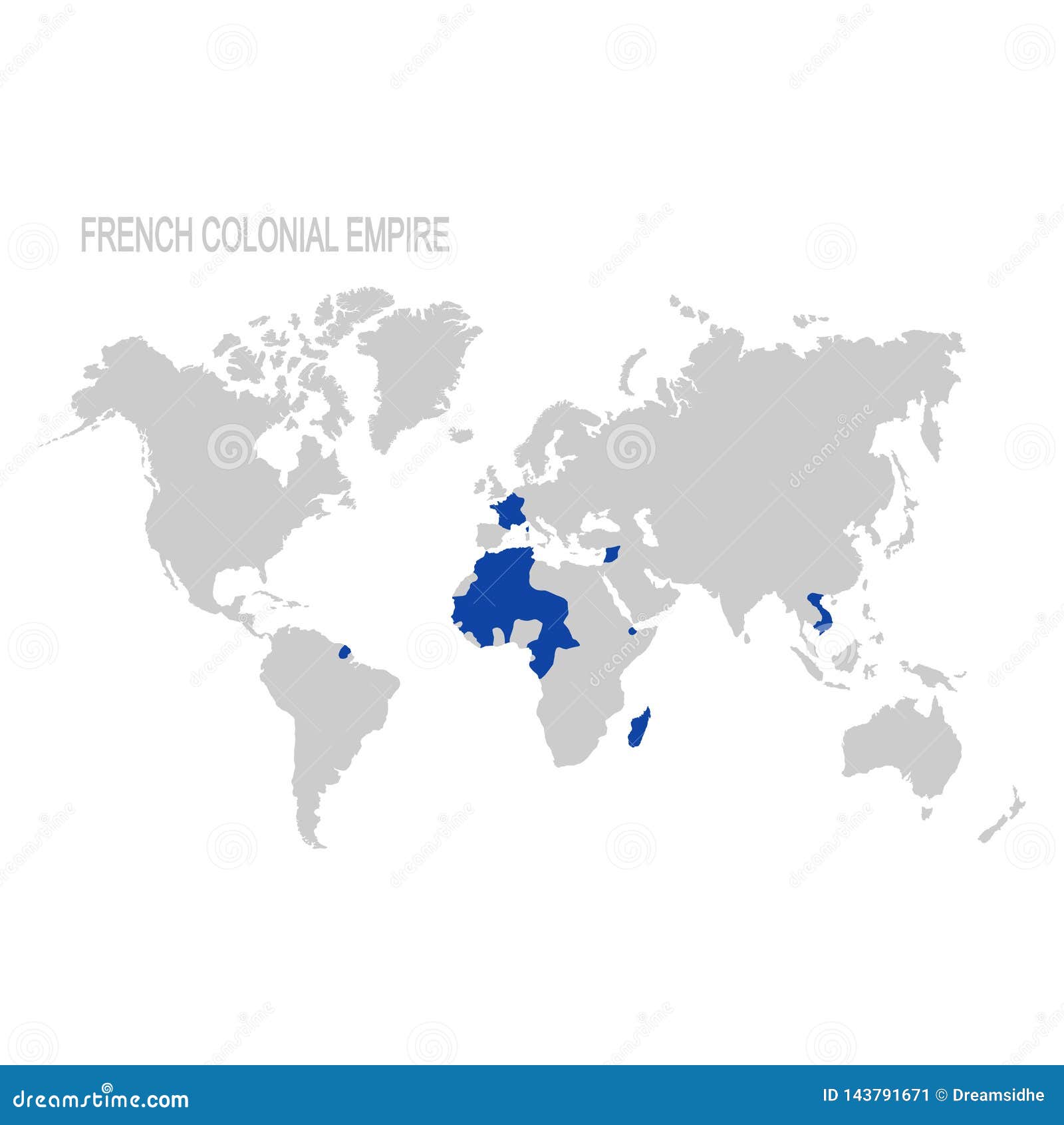 Mapa Del Imperio Colonial Francés Ilustración del Vector - Ilustración ...