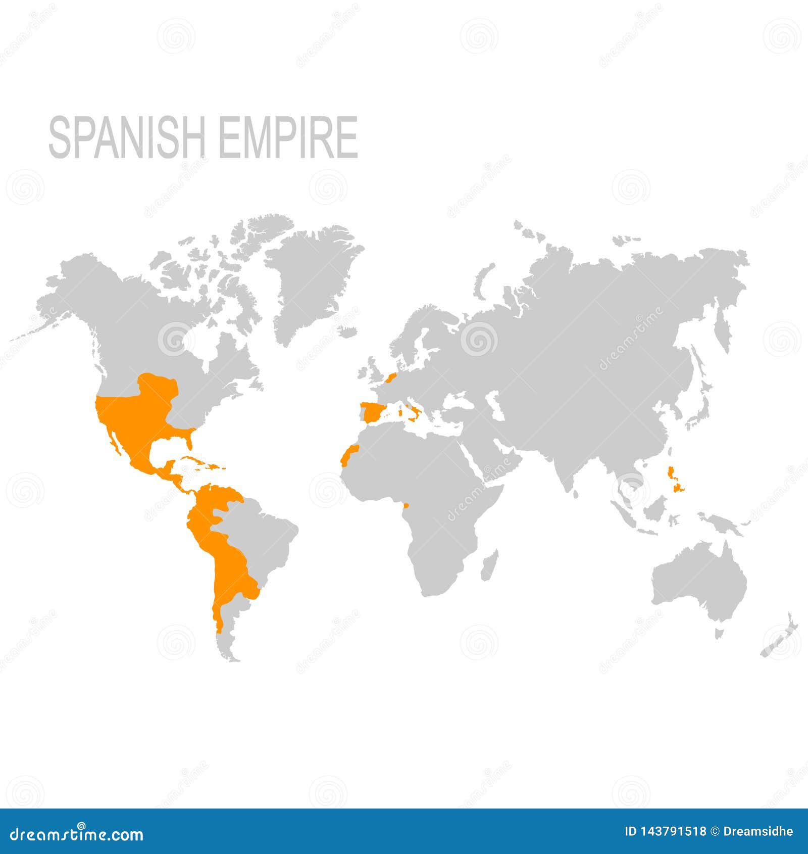 Mapa del imperio español ilustración del vector. Ilustración de antiguo ...