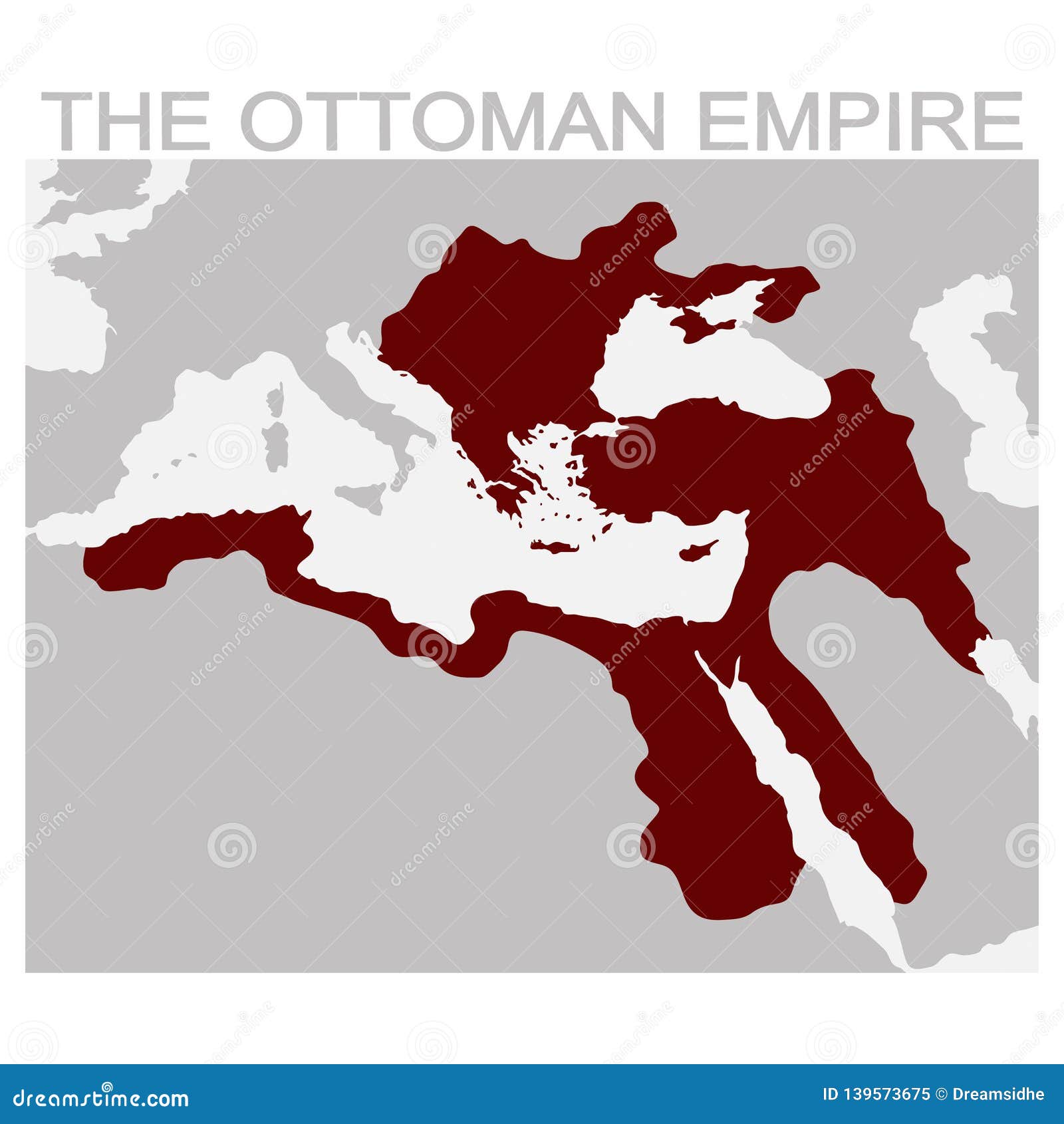 Mapa del imperio otomano ilustración del vector. Ilustración de correspondencia - 139573675