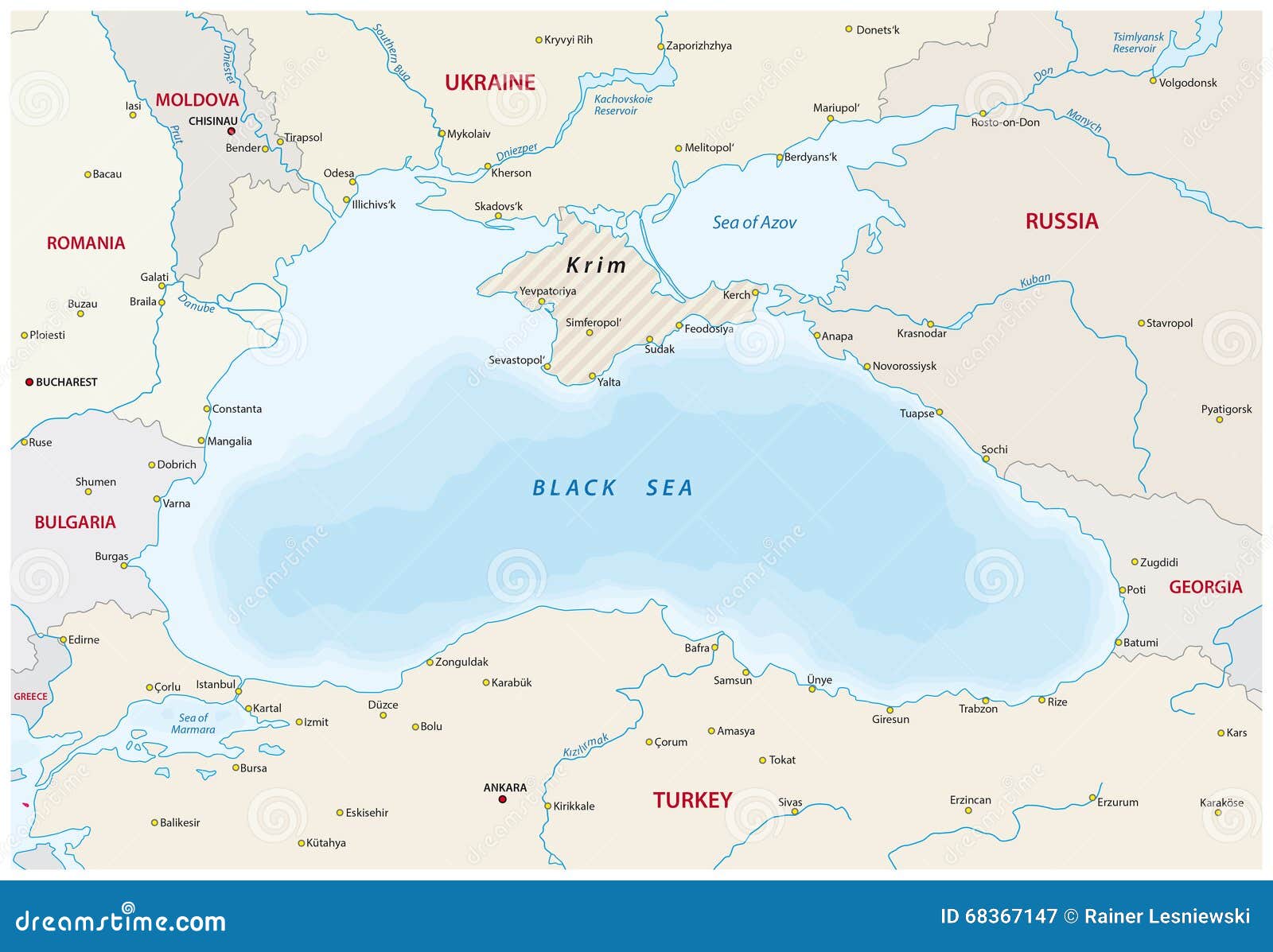 Mapa del Mar Negro ilustración del vector. Ilustración de vecino - 68367147