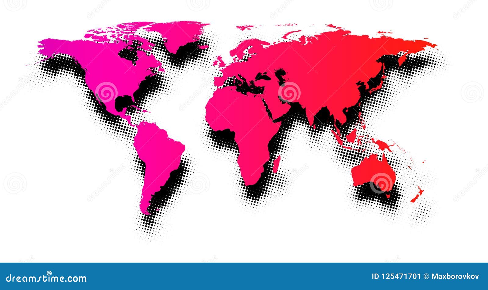 Mapa Del Mundo Abstracto Rosado En Blanco Ilustración del Vector ...