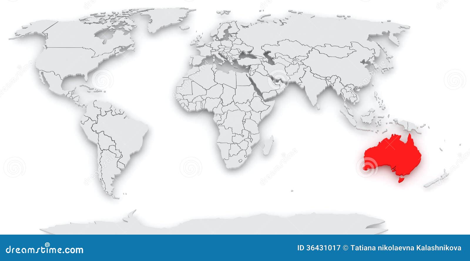 Mapa Del Mundo. Australia. Fotografía de archivo libre de regalías ...