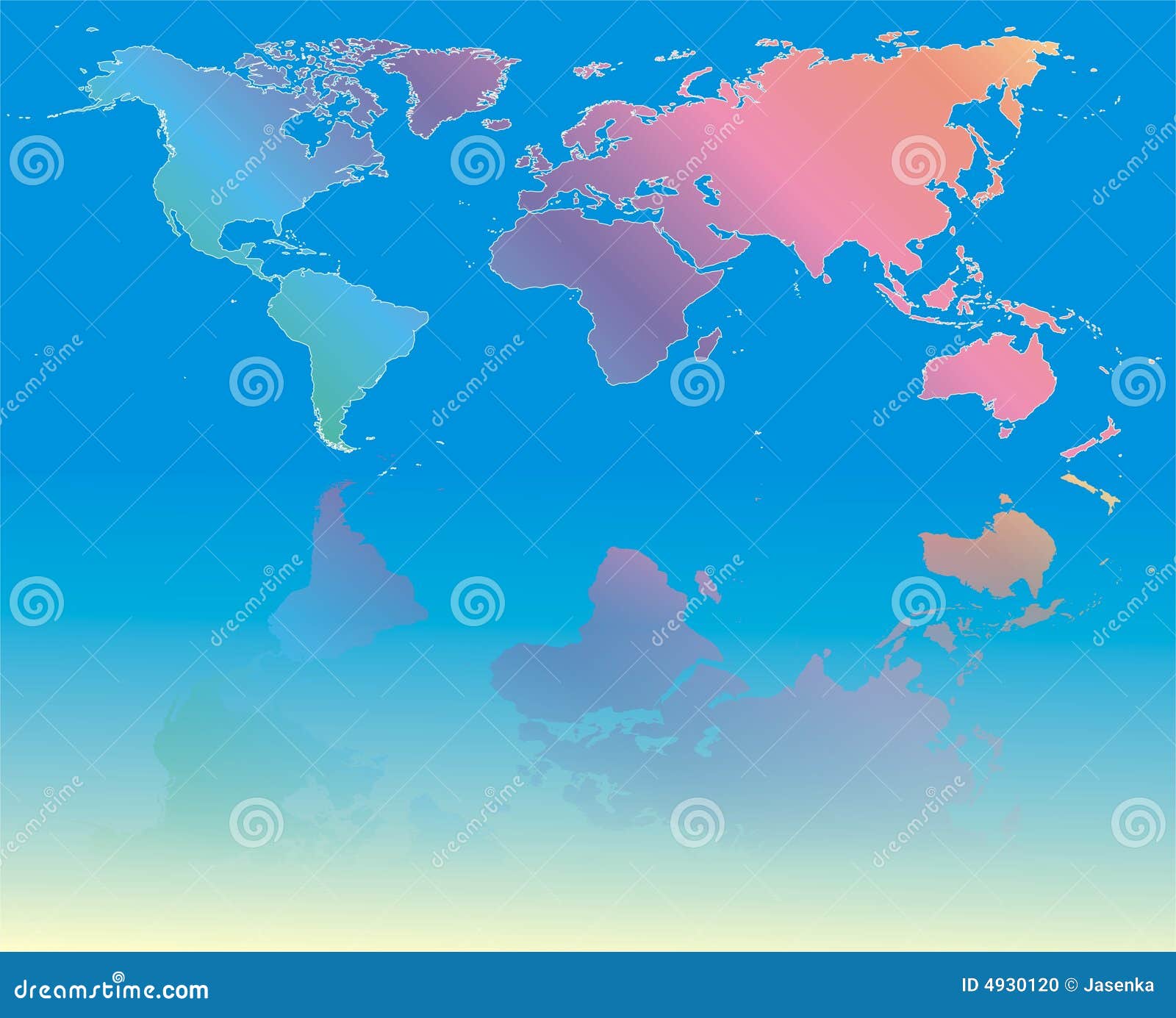 Mapa Del Mundo Colorido Imagen. Imagen: 4930120
