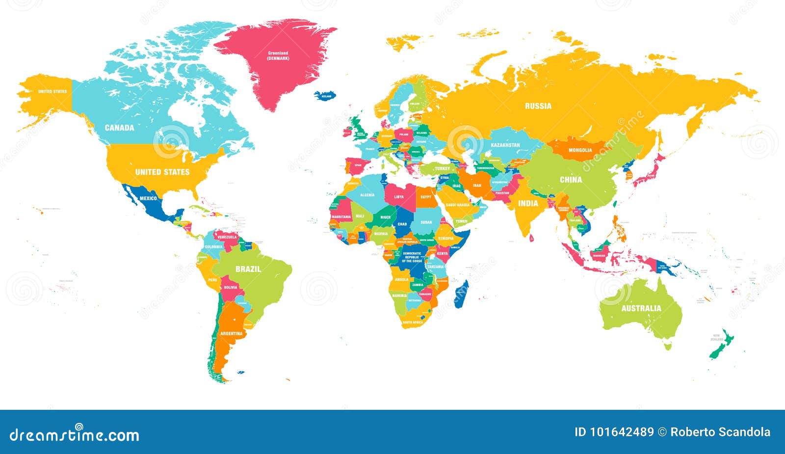Mapa Del Mundo Colorido Del Vector Ilustración del Vector - Ilustración ...