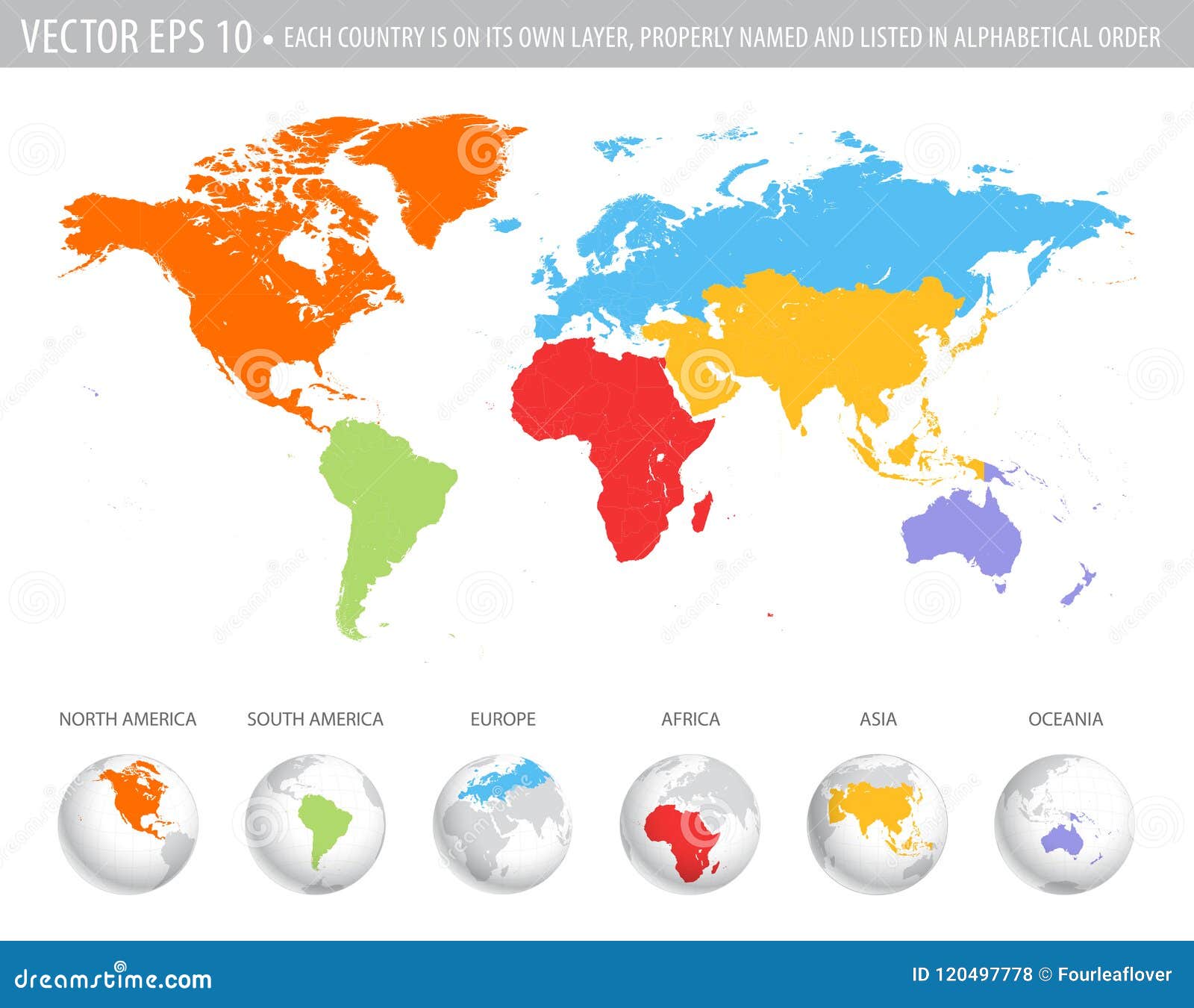 Mapa Del Mundo Colorido Del Vector Ilustración del Vector - Ilustración ...