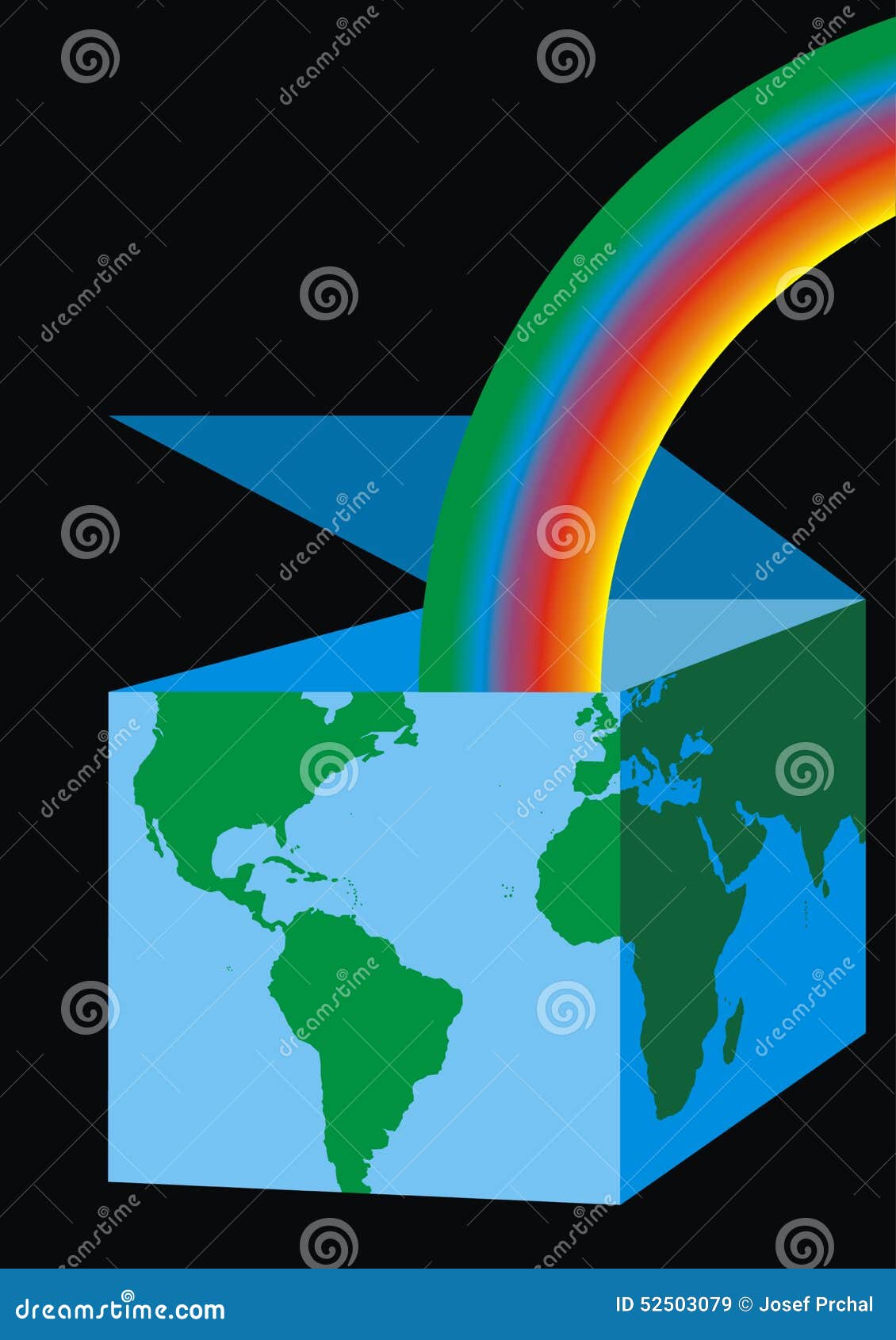 Mapa del mundo como cubo ilustración del vector. Ilustración de europa ...